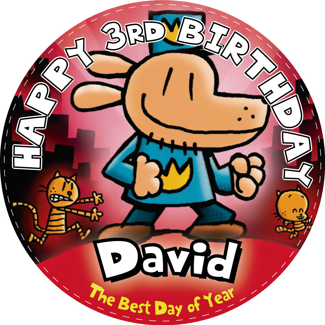 Dog Kids Man Fun Edible Cake Toppers Round – Ediblecaketopper