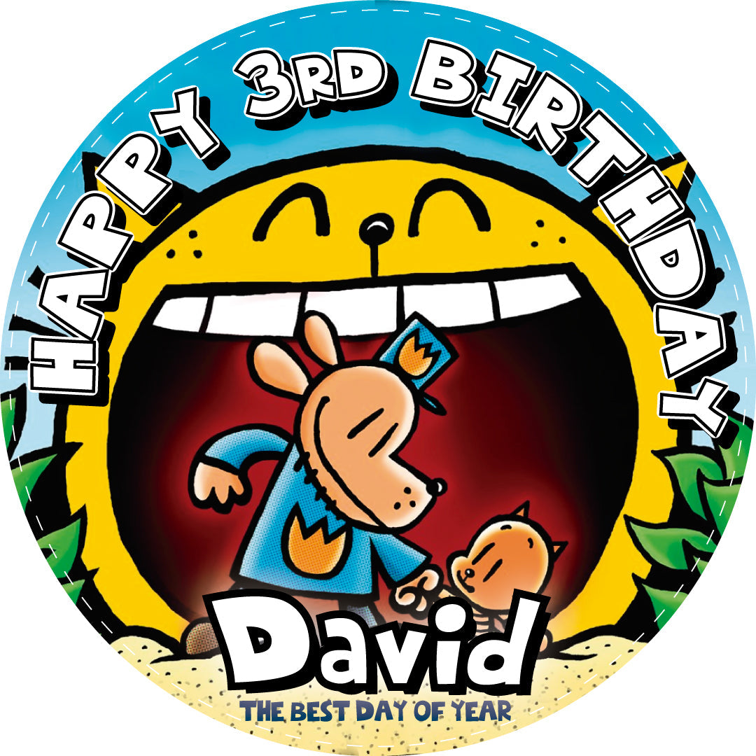 Dog Kids Man Fun Edible Cake Toppers Round – Ediblecaketopper