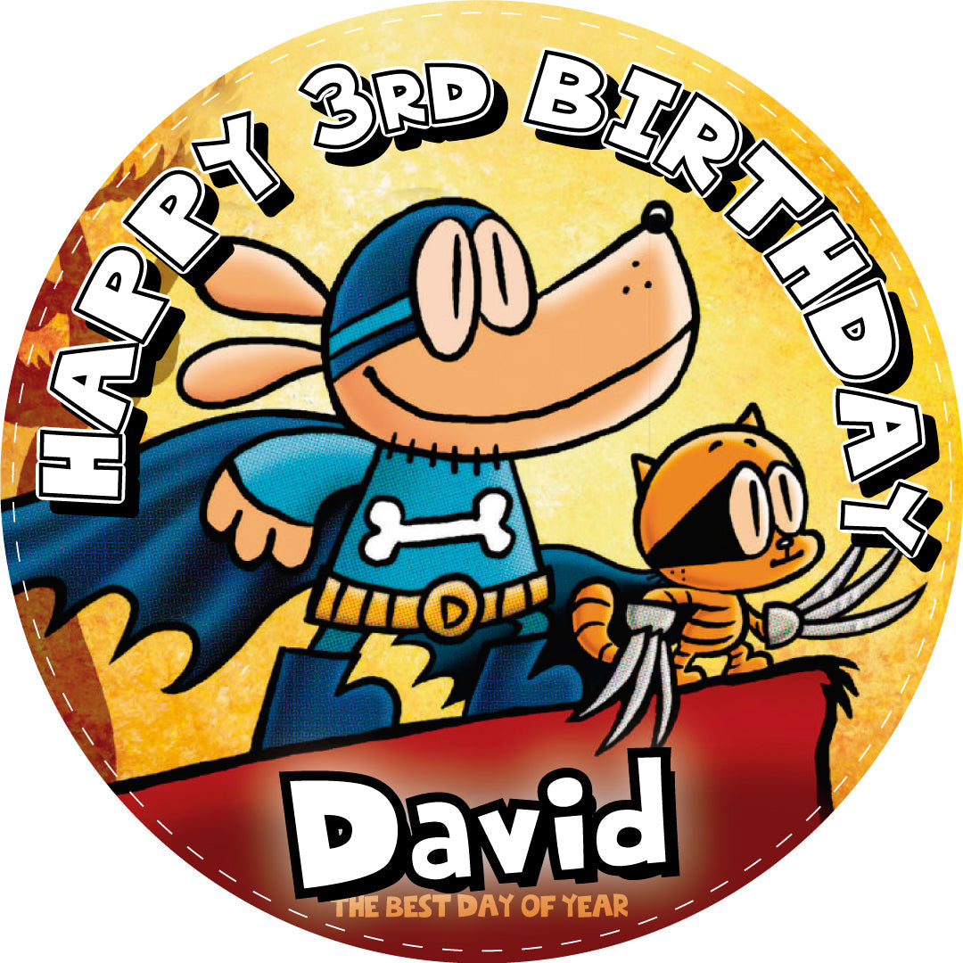 Dog Kids Man Fun Edible Cake Toppers Round – Ediblecaketopper