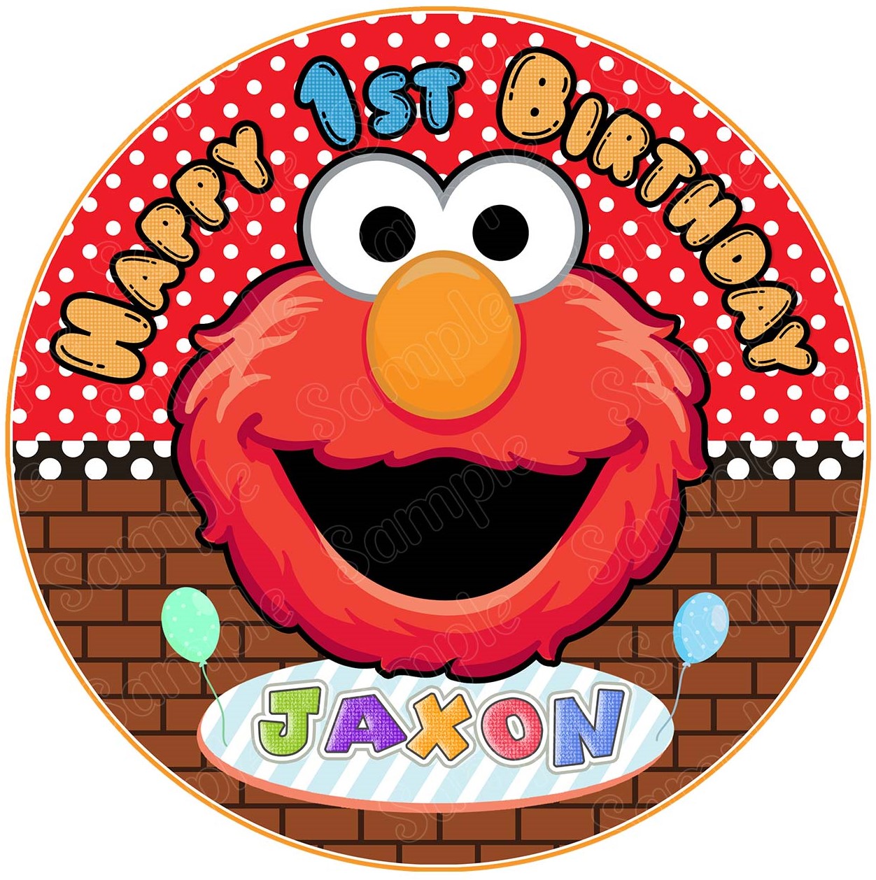 Sesame Kids Fun Street Elmo Fun Edible Cake Toppers Round ...