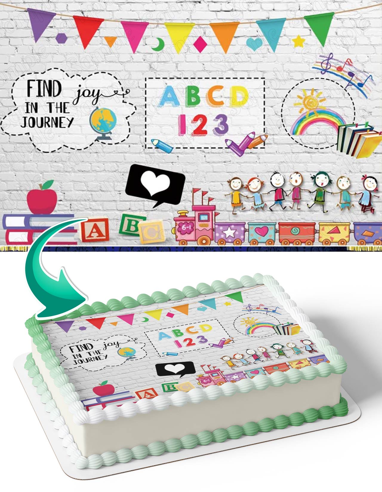 Find Joy In The Journey Kindergarten Class Edible Cake Toppers ...