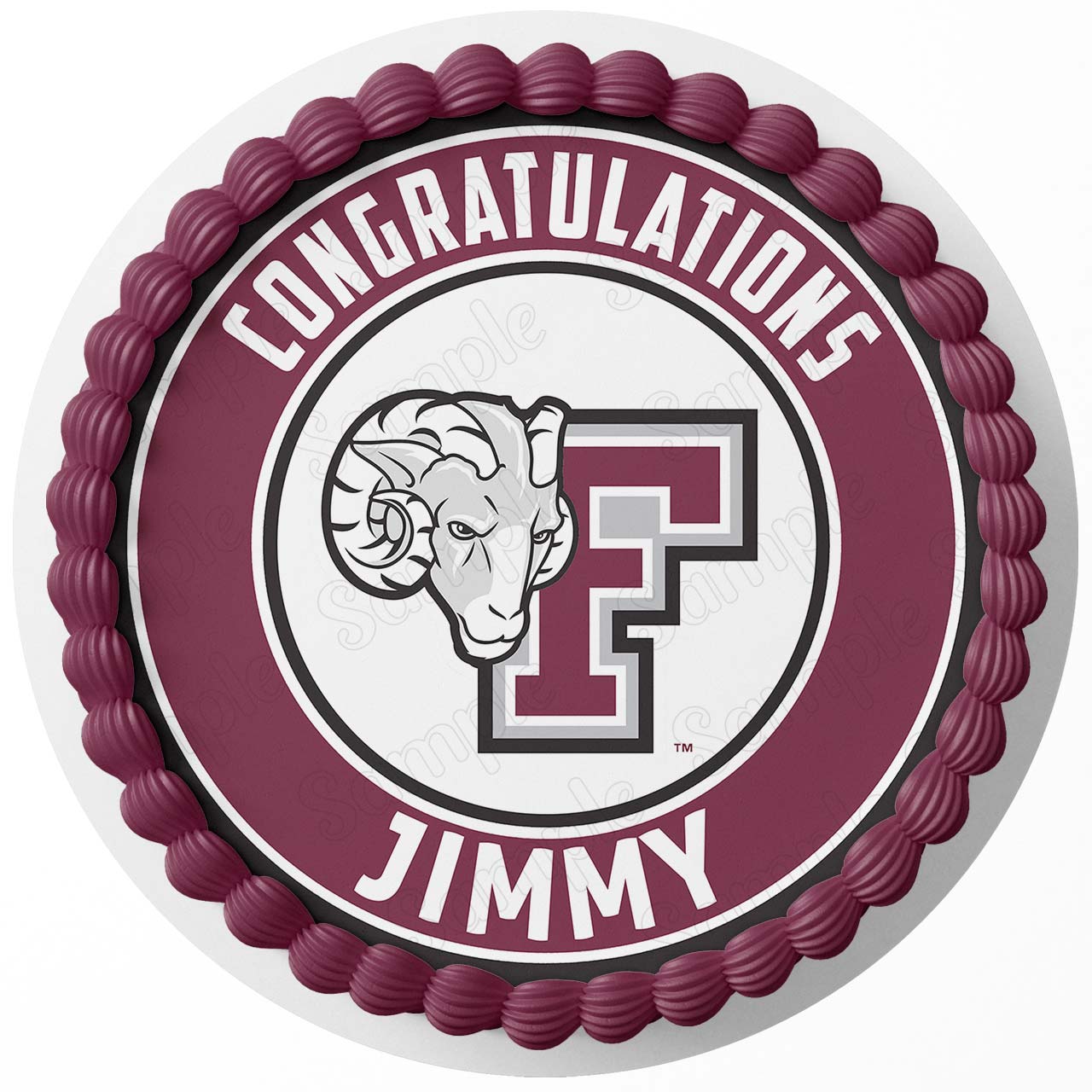 Fordham Rams University Edible Cake Toppers Round – Ediblecaketopper