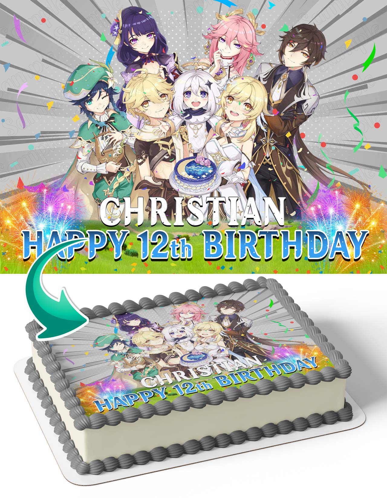 Genshin Impact GF Edible Cake Toppers – Ediblecaketopper