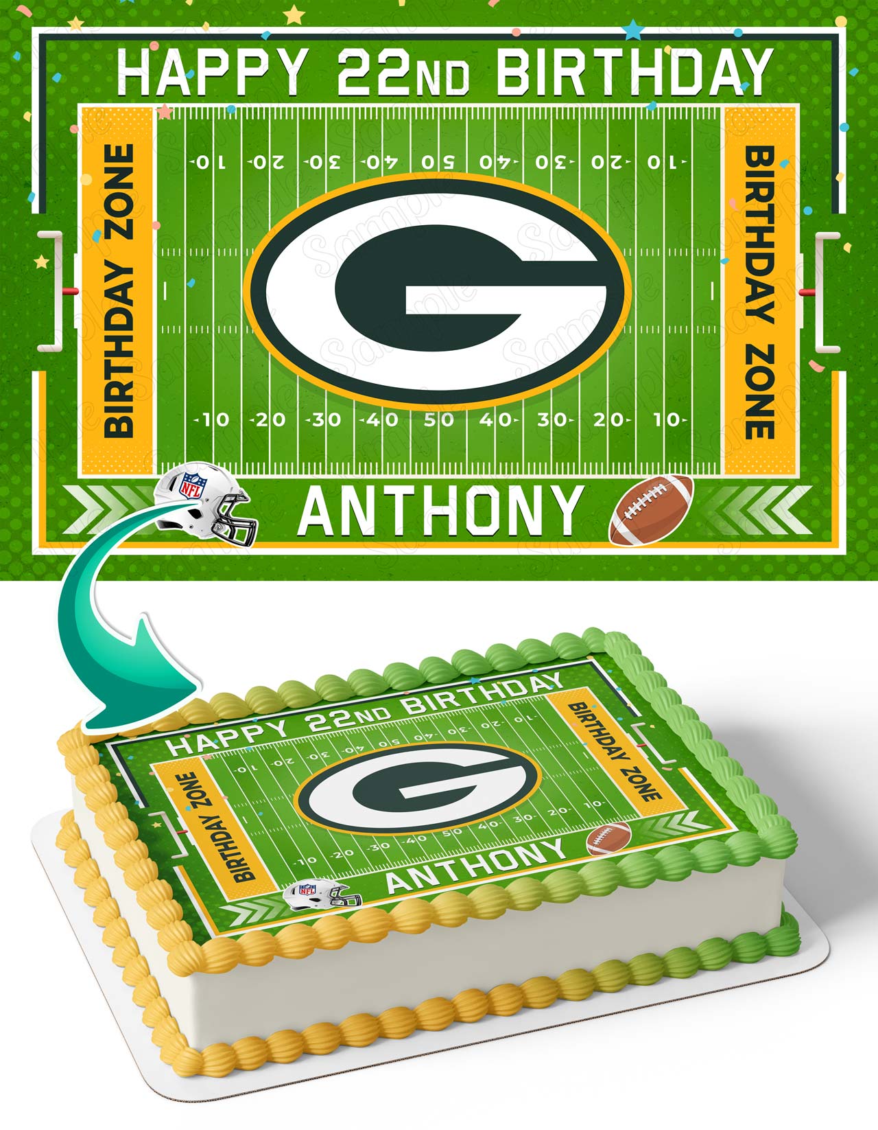 Green Bay Packers Edible Cake Toppers – Ediblecaketopper