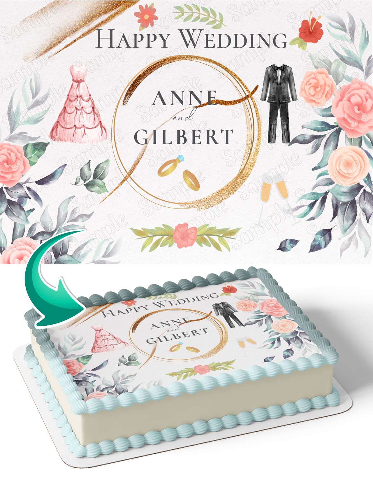 Grooms Wedding Couples Wife Husband Edible Cake Toppers – Edible Cake ...