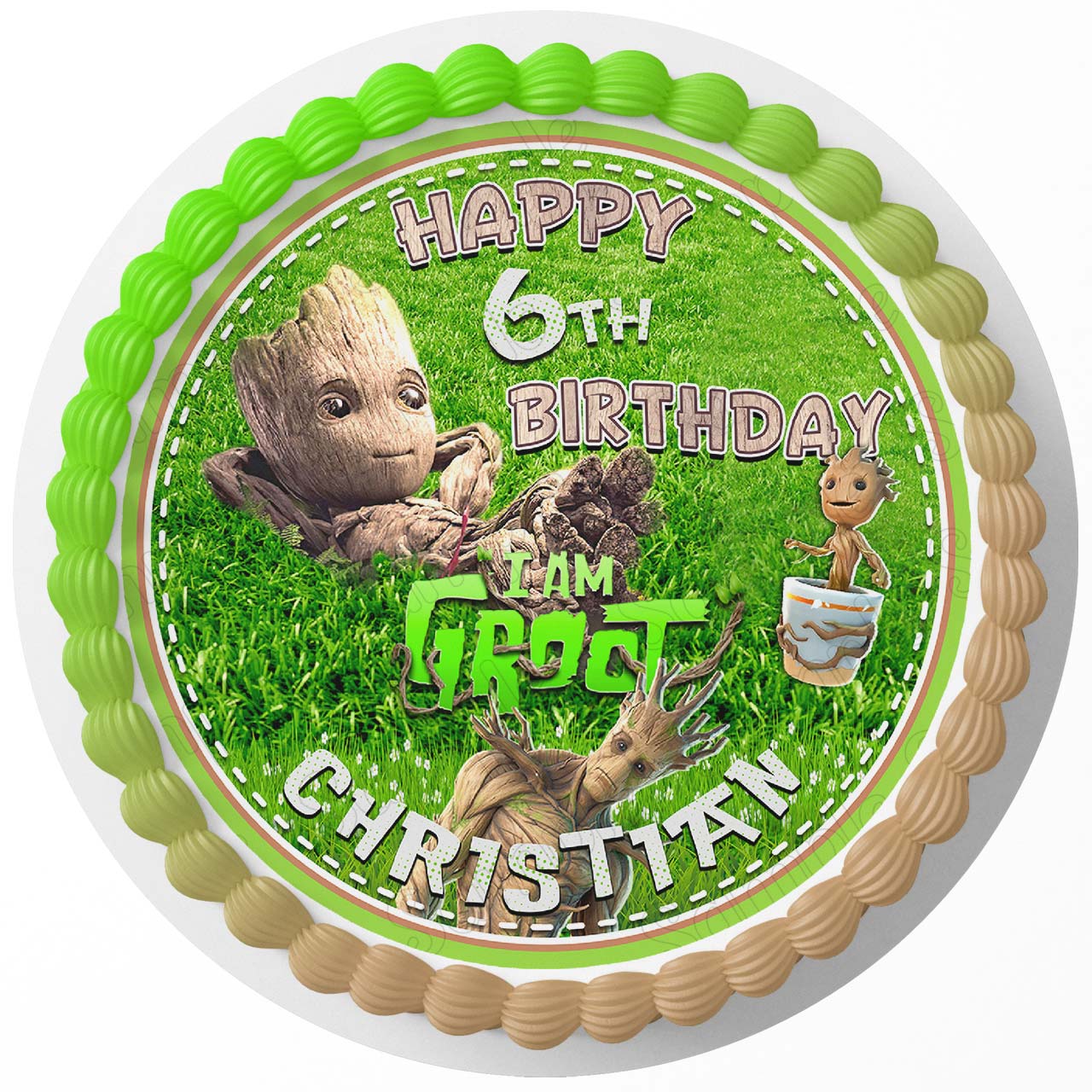 Groot Edible Cake Toppers Round – Ediblecaketopper