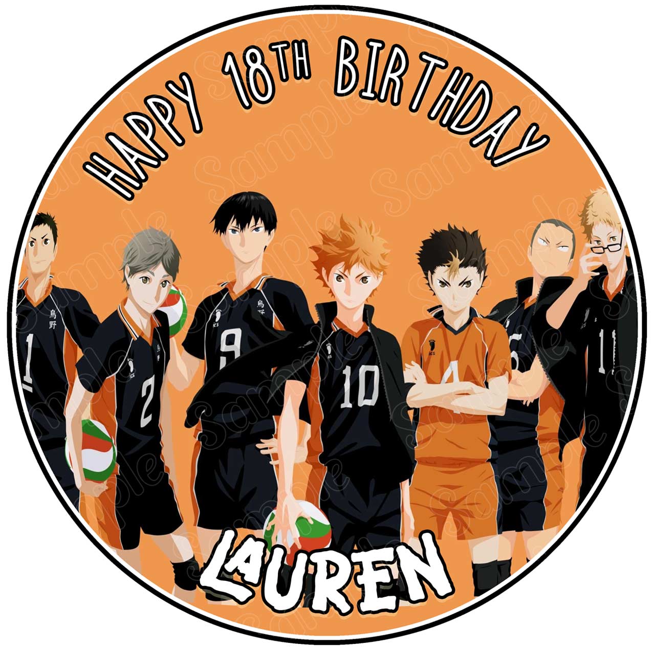 Haikyuu Karasuno Edible Cake Toppers Round – Ediblecaketopper