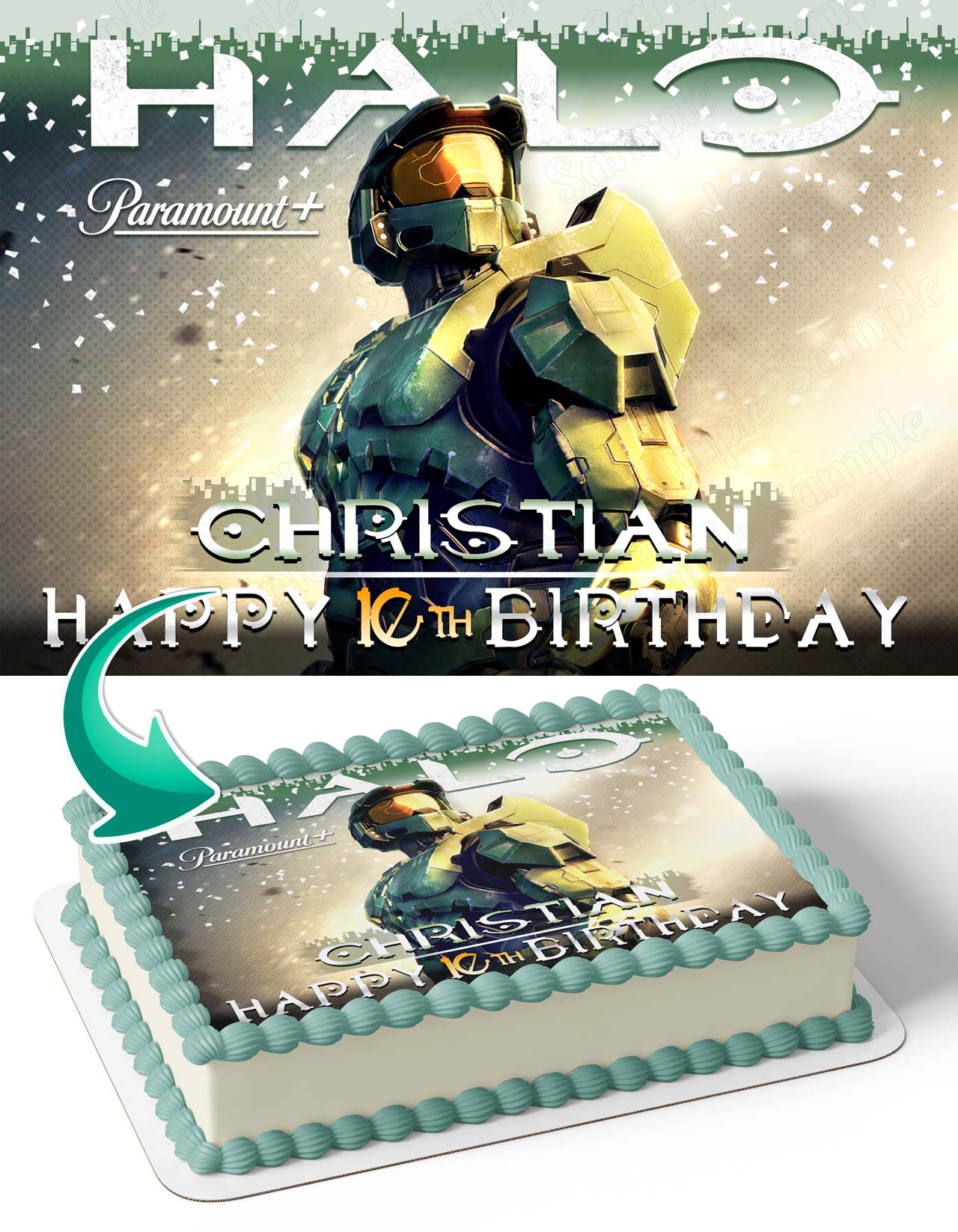 Adornos comestibles para tartas de la serie Halo – Ediblecaketopper