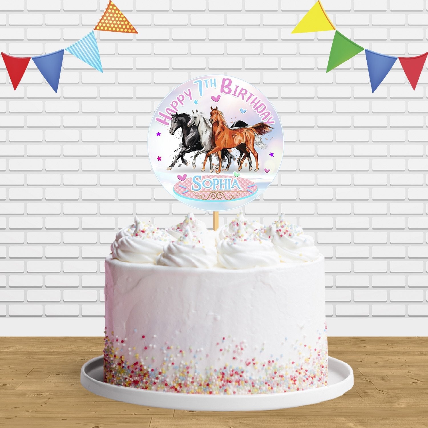 Horses Gallop Run Horse Running Cake Topper Centerpiece Birthday Party ...