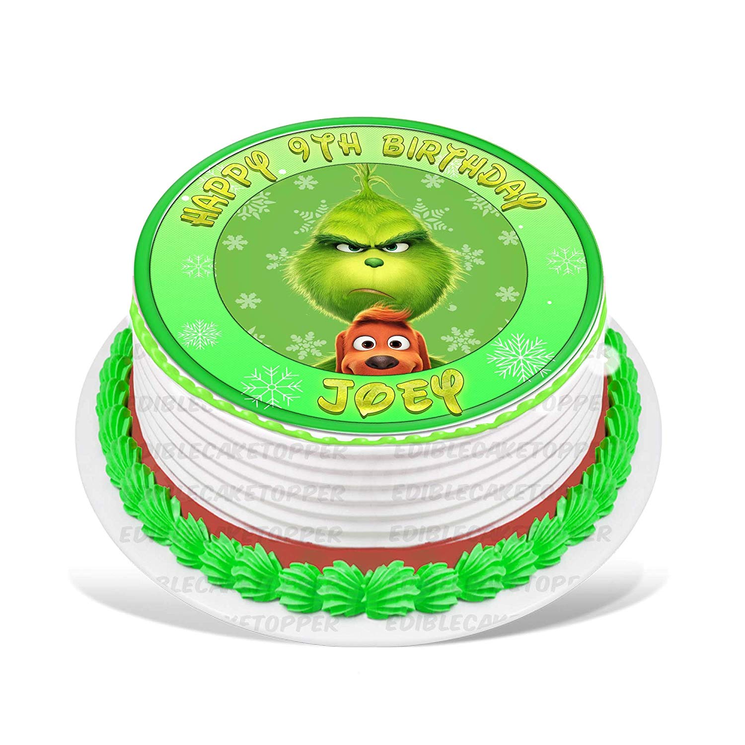 The Grinch Edible Cake Toppers Round – Edible Cake Topper Corp
