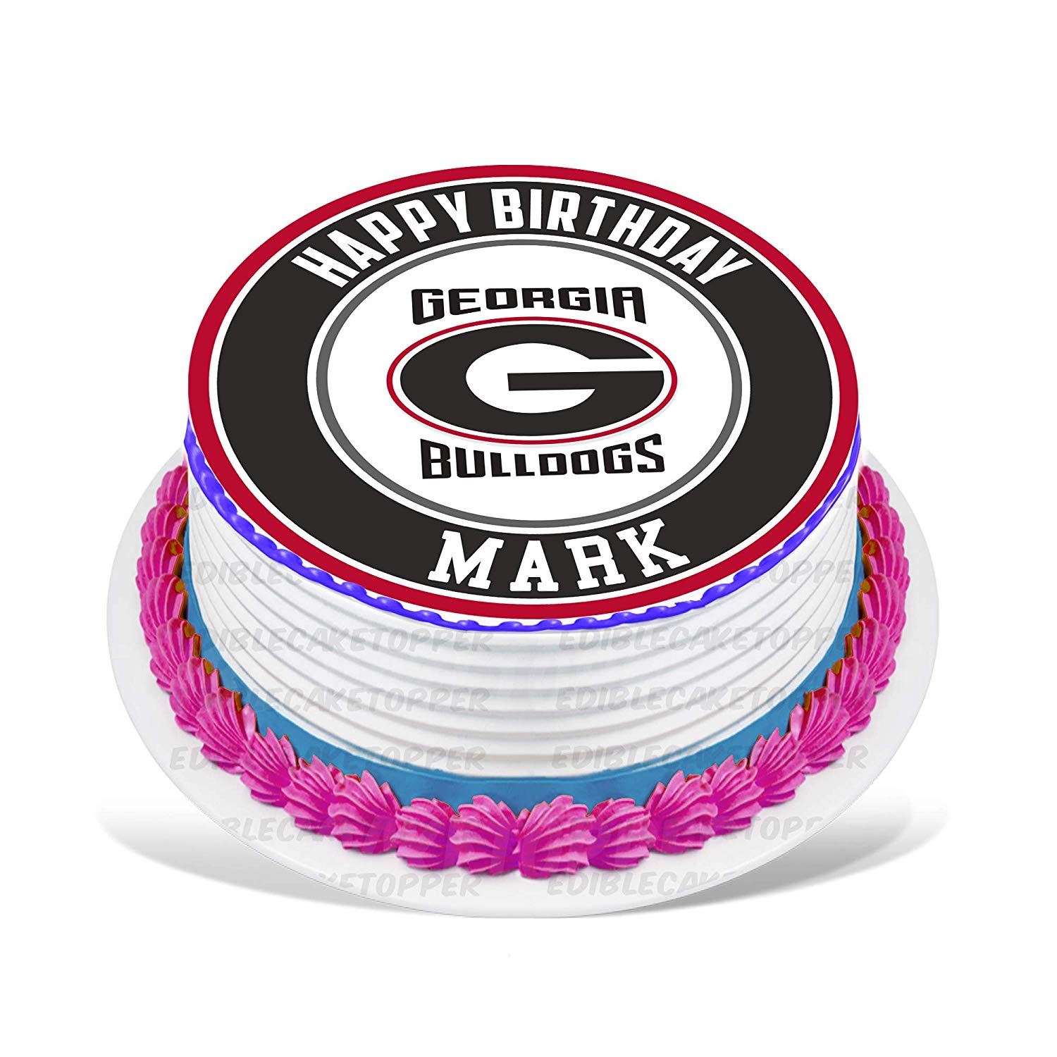 Georgia Bulldogs Edible Cake Toppers Round – Ediblecaketopper