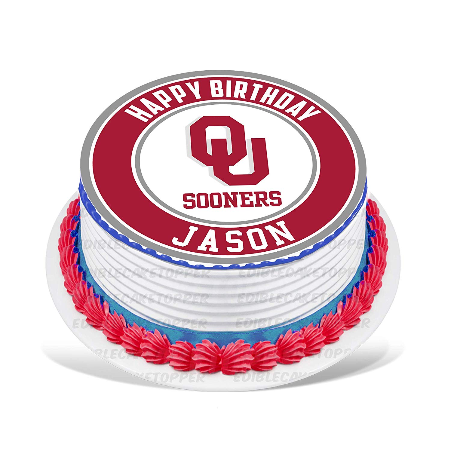 Oklahoma Sooners Edible Cake Toppers Round – Ediblecaketopper