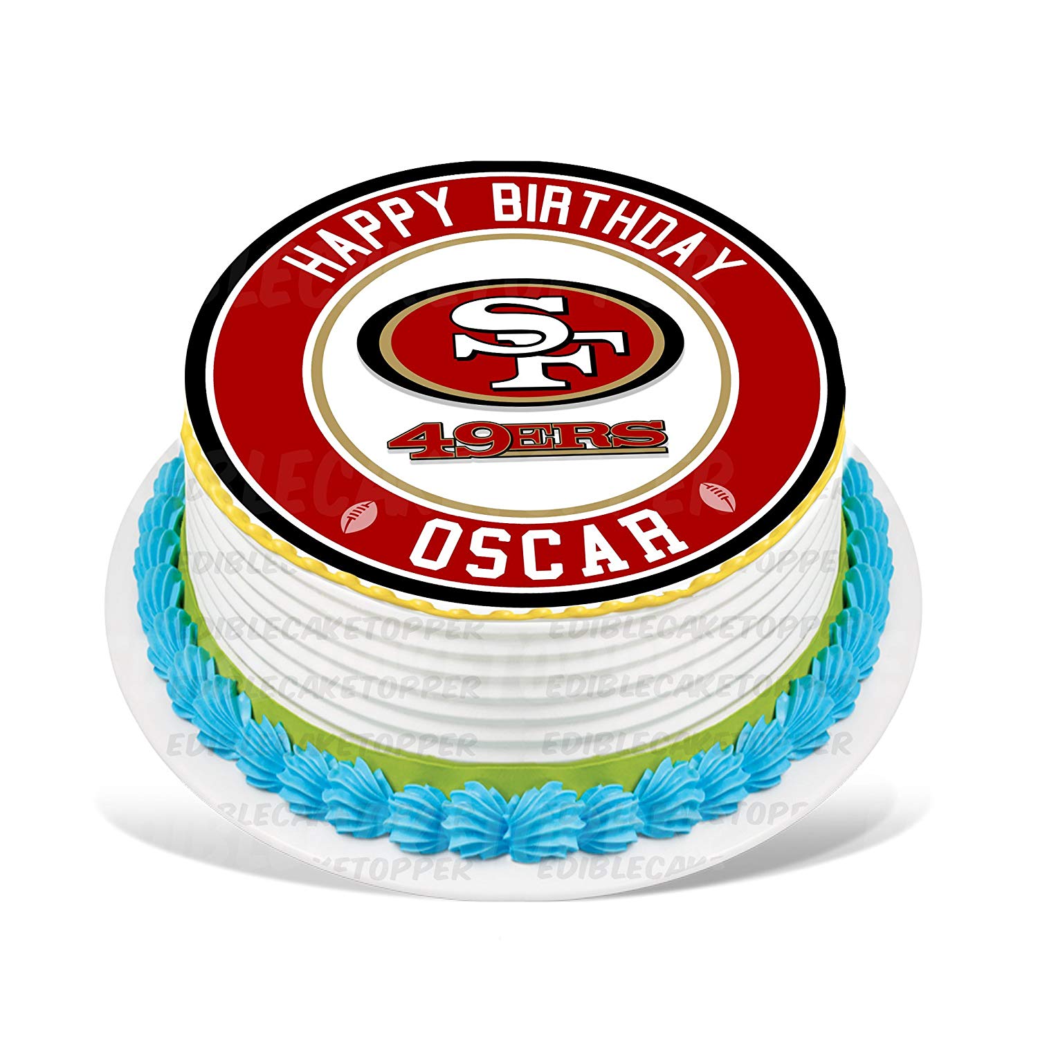 San Francisco 49ers Edible Cake Toppers Round – Ediblecaketopper
