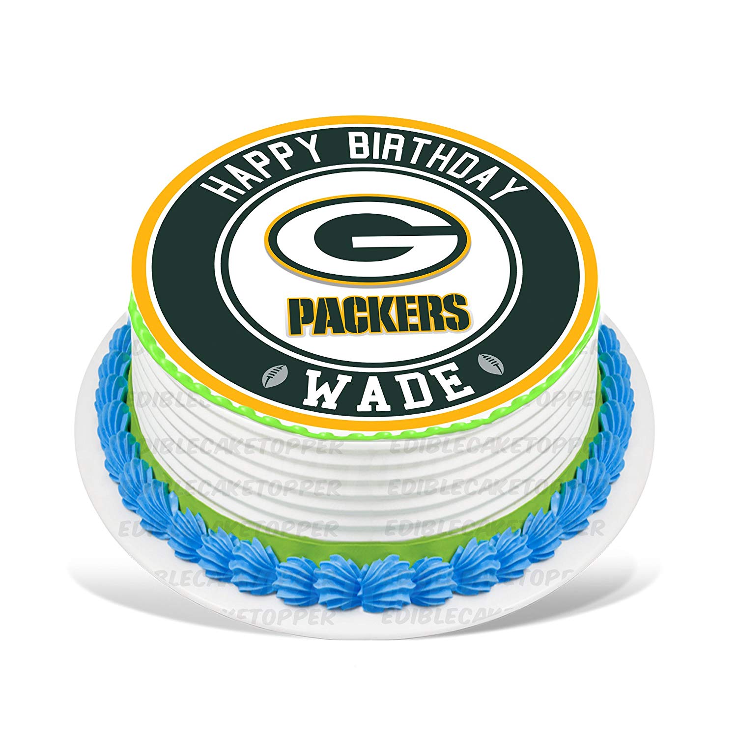 Green Bay Packers Edible Cake Toppers Round – Ediblecaketopper