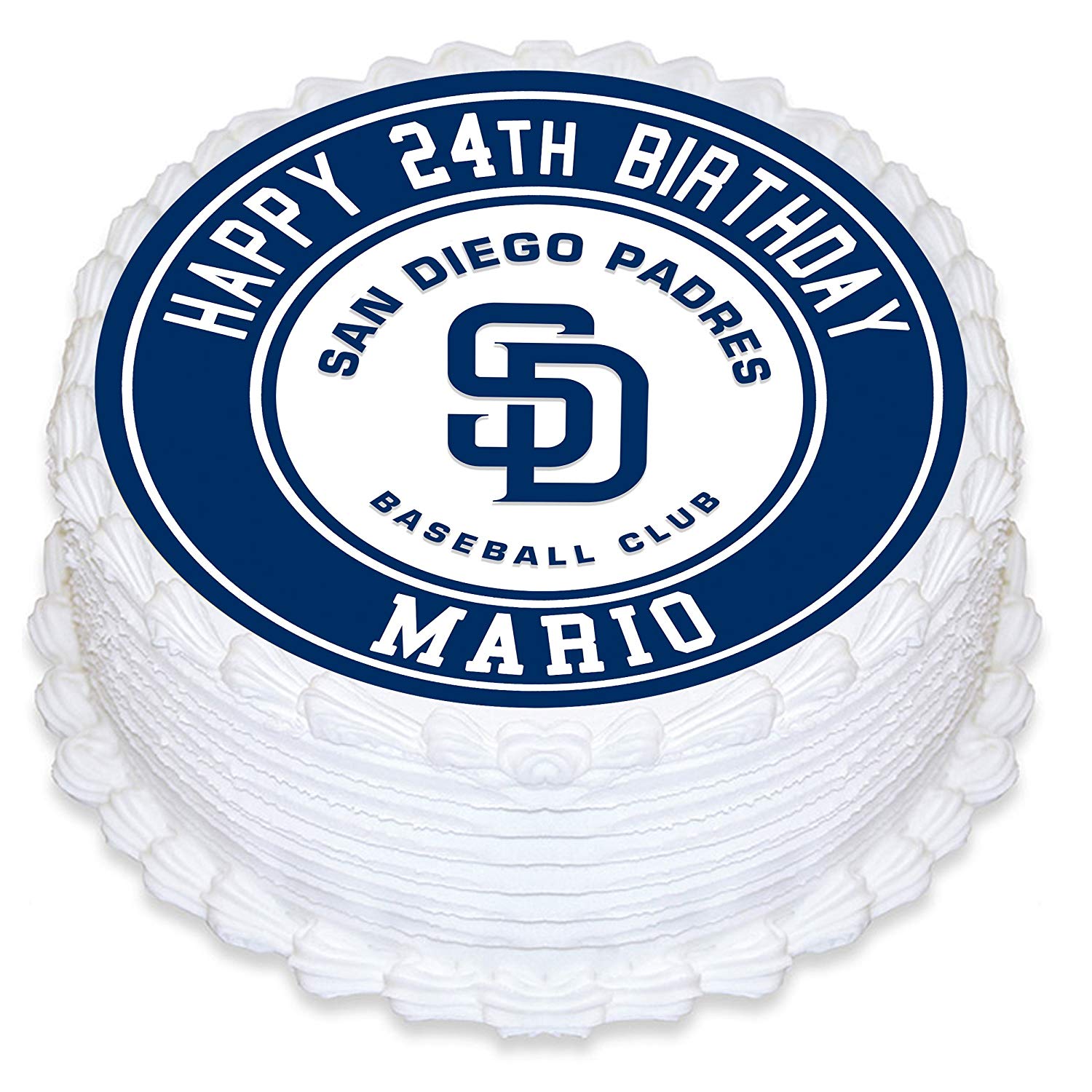 San Diego Padres Baseball Edible Cake Toppers Round – Ediblecaketopper