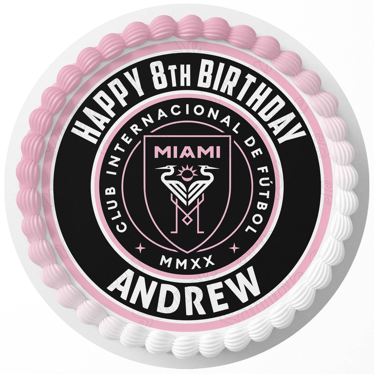 Inter Miami Edible Cake Toppers Round – Edible Cake Topper Corp