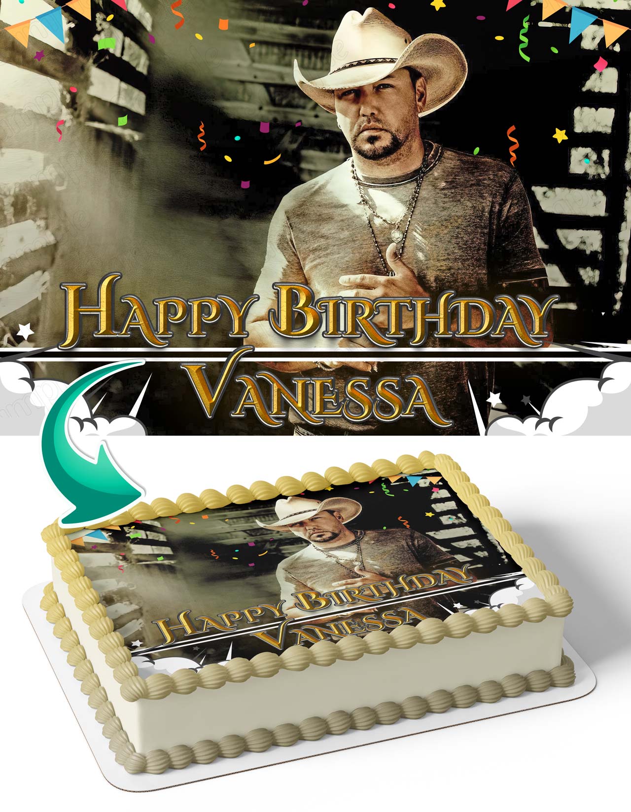 Jason Aldean Edible Cake Toppers – Ediblecaketopper