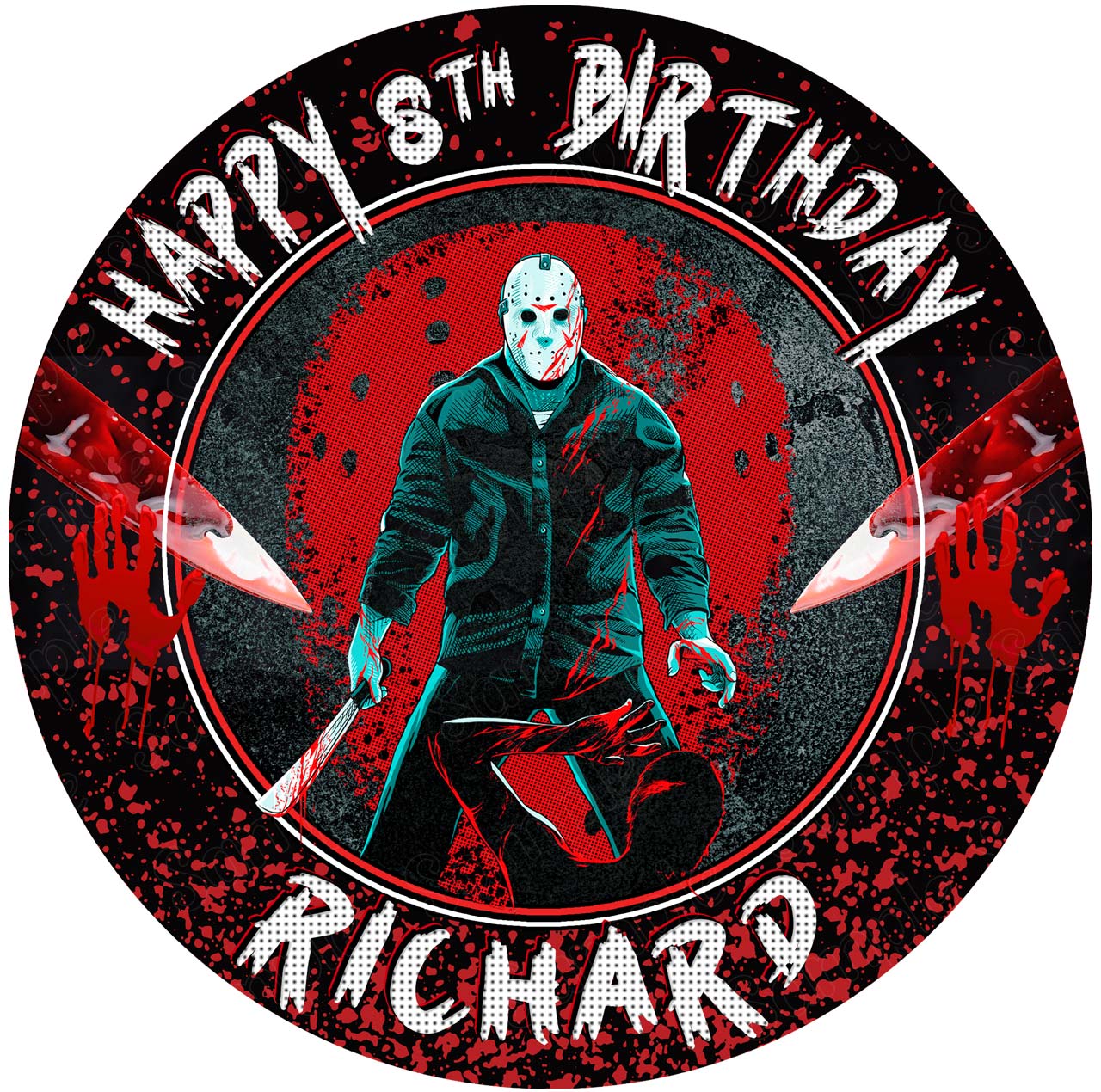 Jason Voorhees Edible Cake Toppers Round – Ediblecaketopper