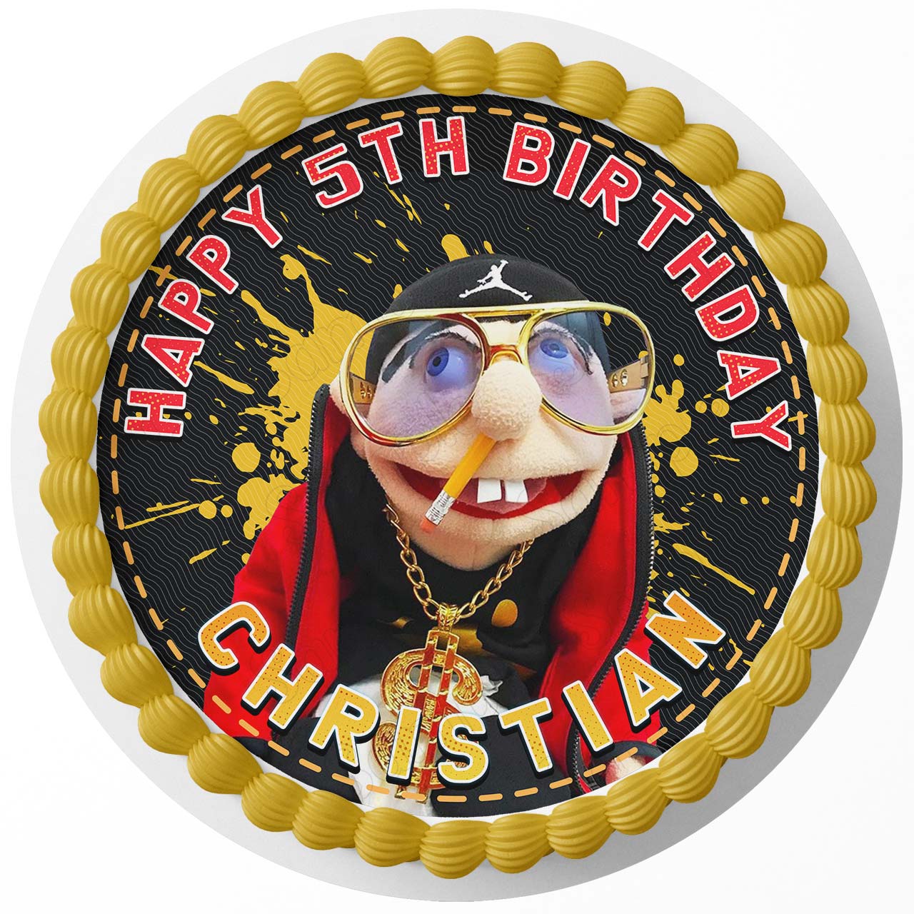 Jeffy The Muppet Edible Cake Toppers Round – Ediblecaketopper
