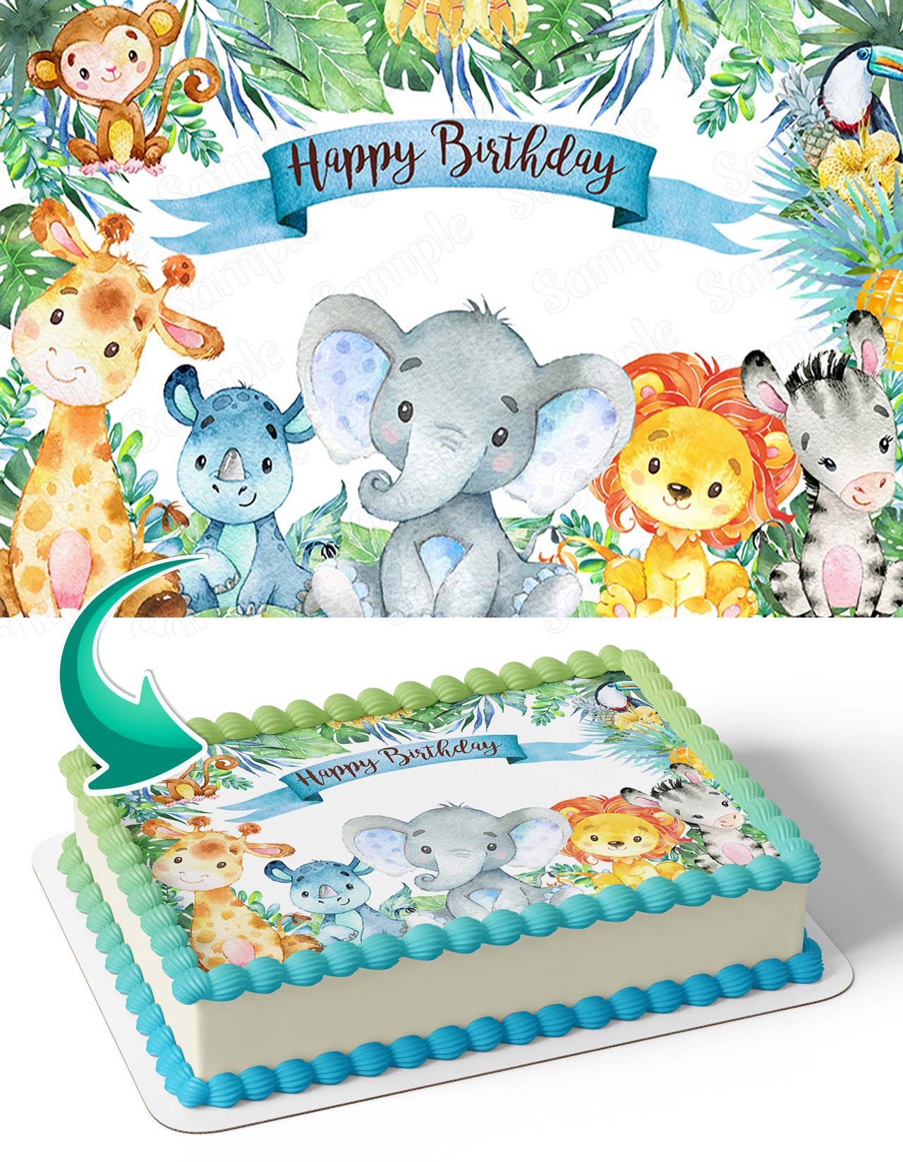 Jungle Safari Animals WildJAS Edible Cake Toppers – Ediblecaketopper
