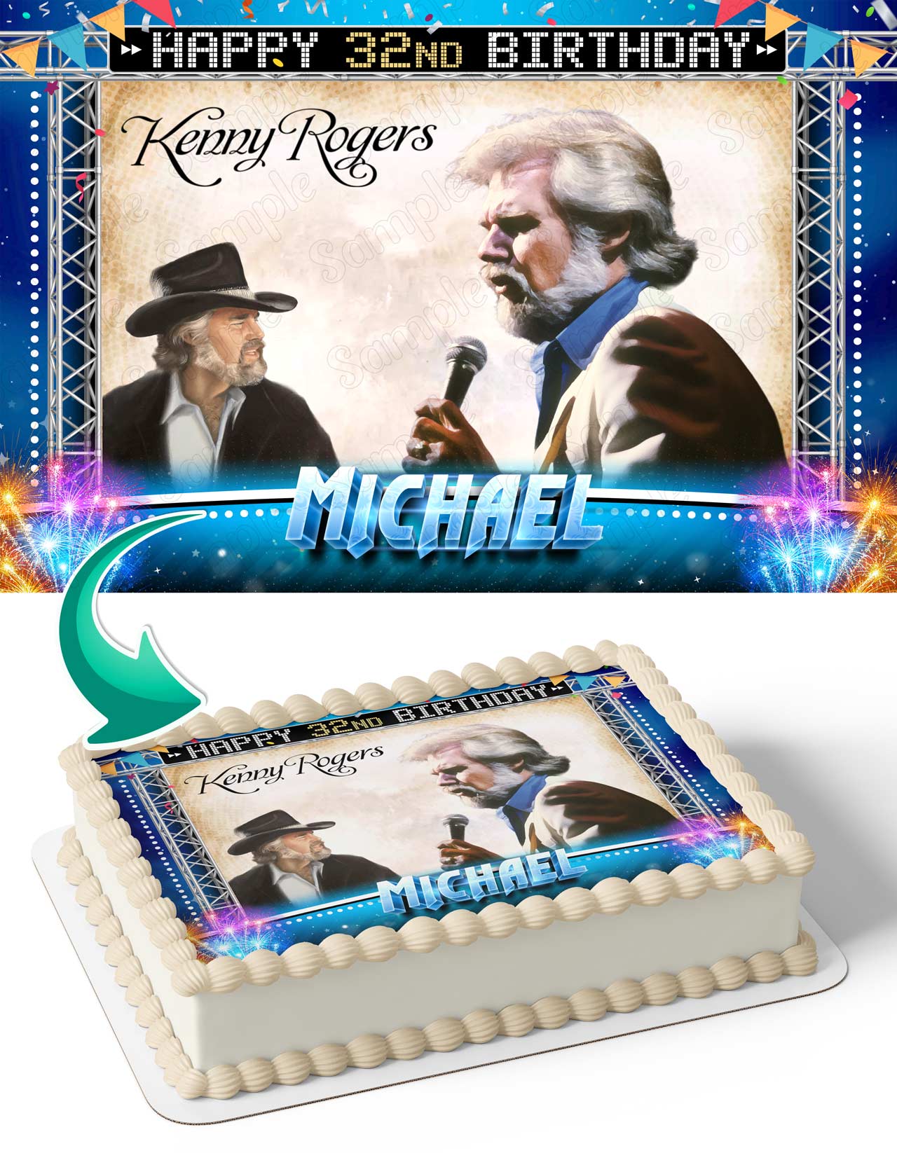 Kenny Rogers Singer Edible Cake Toppers – Ediblecaketopper