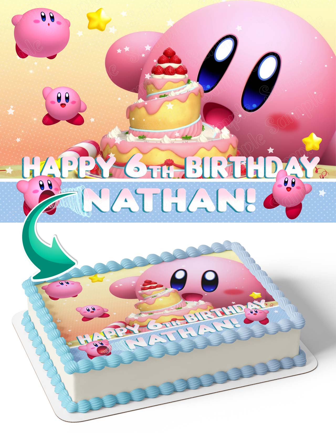 Kirbys Dream Buffet PL Edible Cake Toppers – Ediblecaketopper