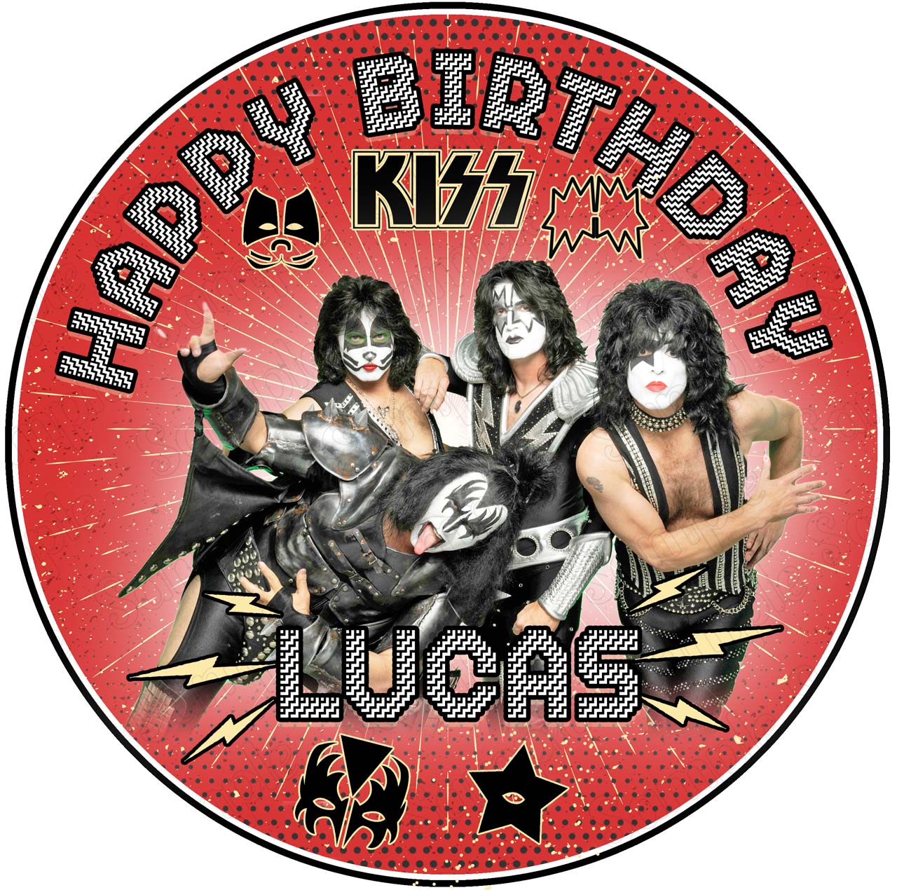 Kiss Rock Band Edible Cake Toppers Round – Ediblecaketopper