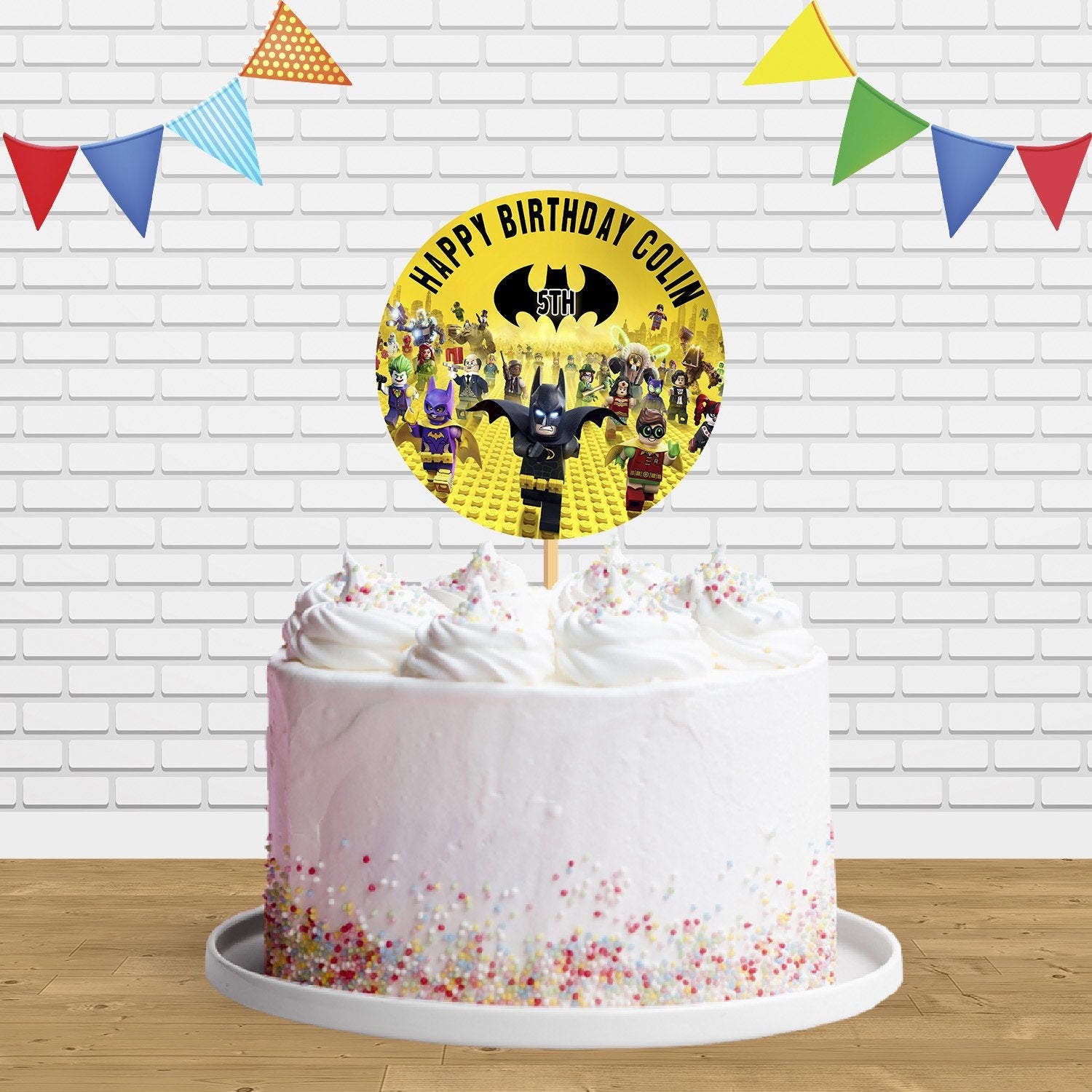 Bricks Blocks Super Hero Cake Topper Centerpiece Birthday Party Decora ...