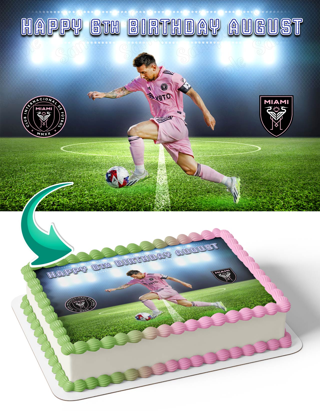 Leo Lionel Messi Star Soccer Inter Miami Edible Cake Toppers ...