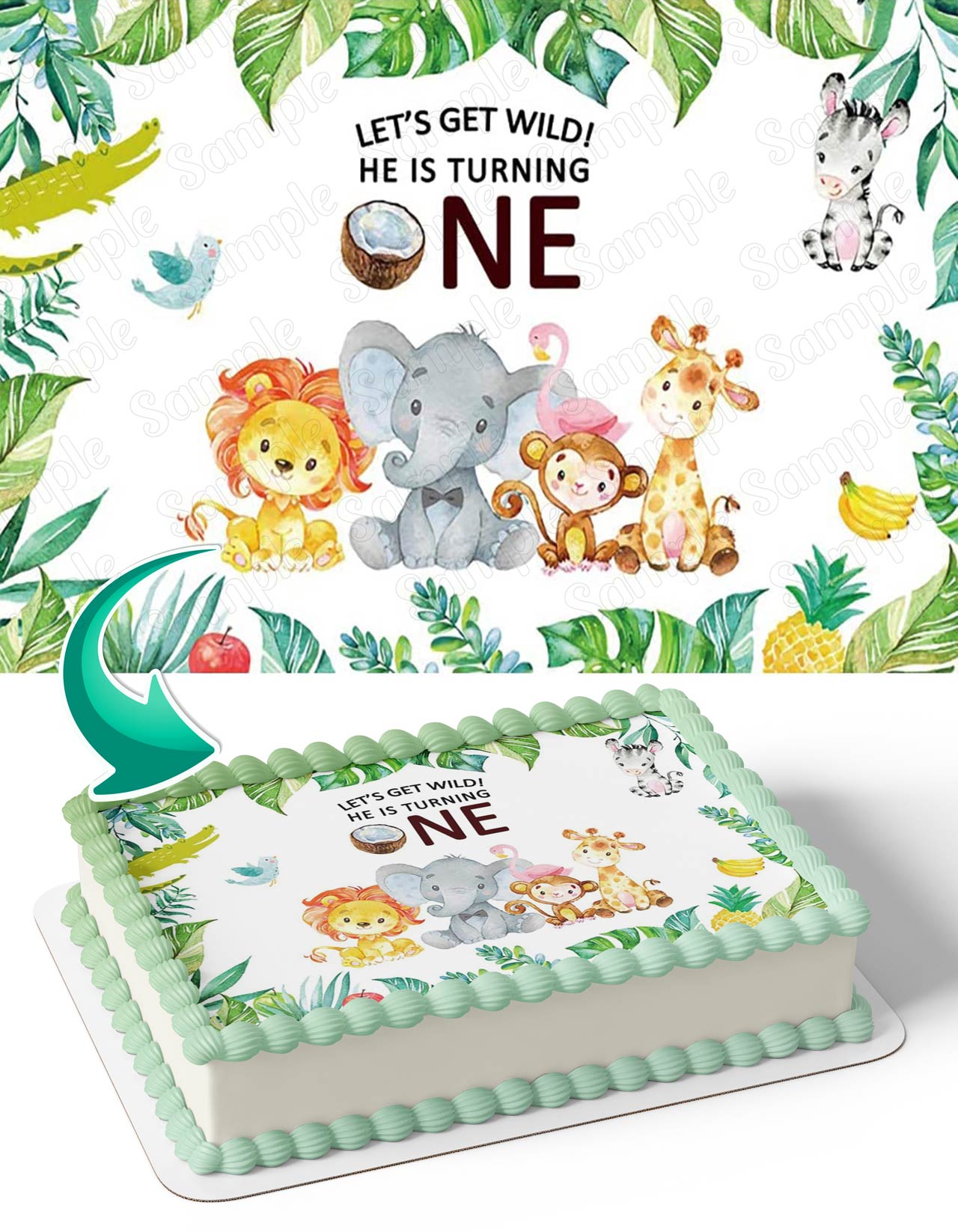 Lets Get Wild He Is Turning One Edible Cake Toppers – Ediblecaketopper