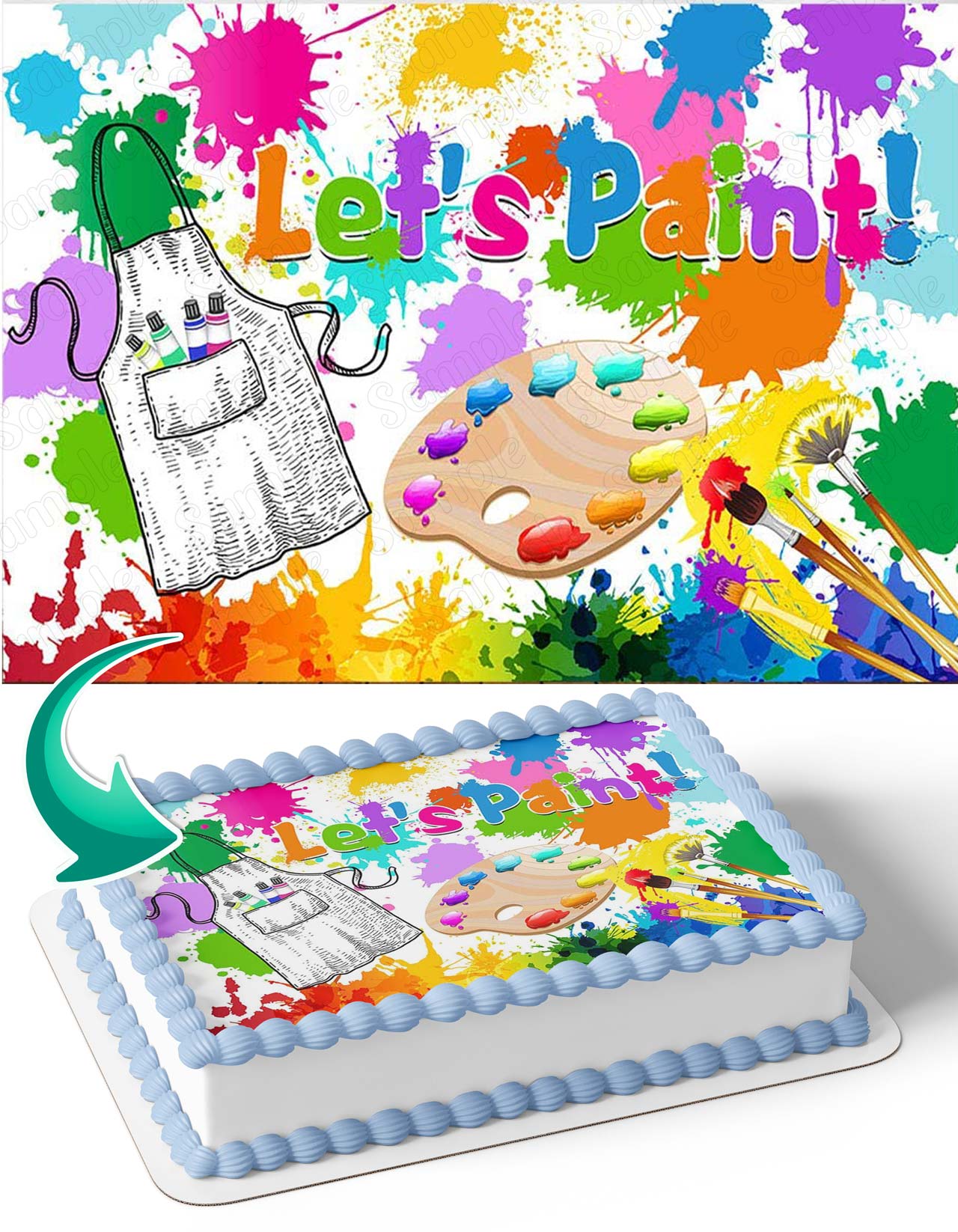Lets Paint Splash Painting Art Edible Cake Toppers – Ediblecaketopper