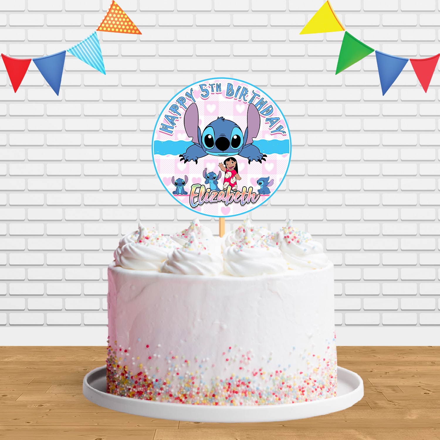 Stich Pink Ct Cake Topper Centerpiece Birthday Party Decorations CP883 ...