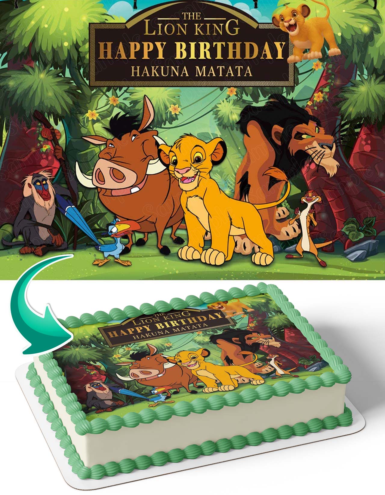 Lion King Timon Pumba Hakuna Matata Edible Cake Toppers – Ediblecaketopper
