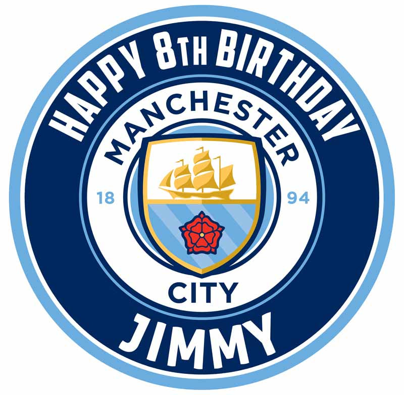 Manchester City FC Edible Cake Toppers Round – Edible Cake Topper Corp