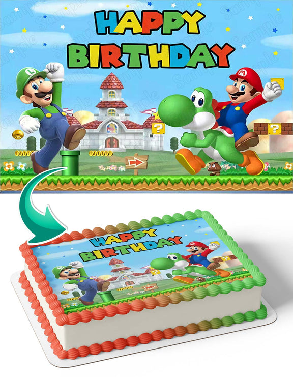 Mario Bros Luigi Castle Edible Cake Toppers – Ediblecaketopper