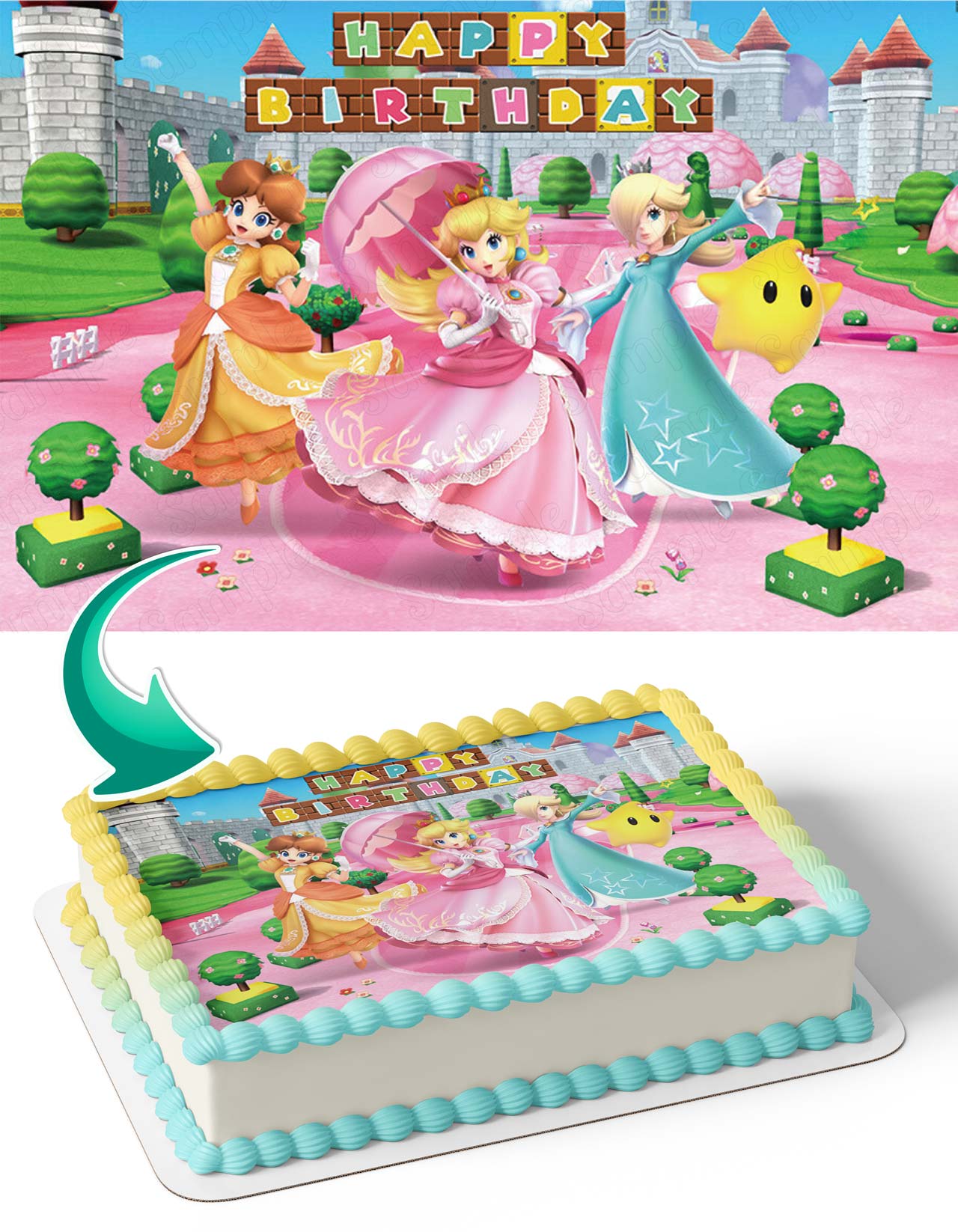 Mario Bros Princess Peach Rosalina Daisy Edible Cake Toppers ...