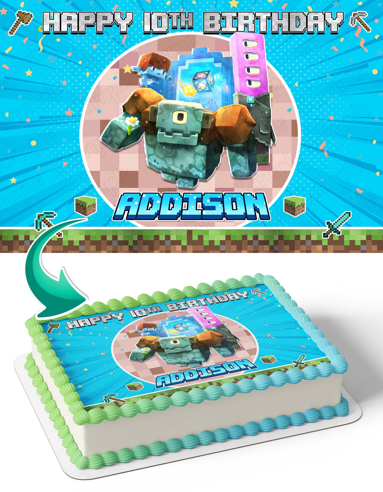 Minecraft Legends MK Edible Cake Toppers – Ediblecaketopper