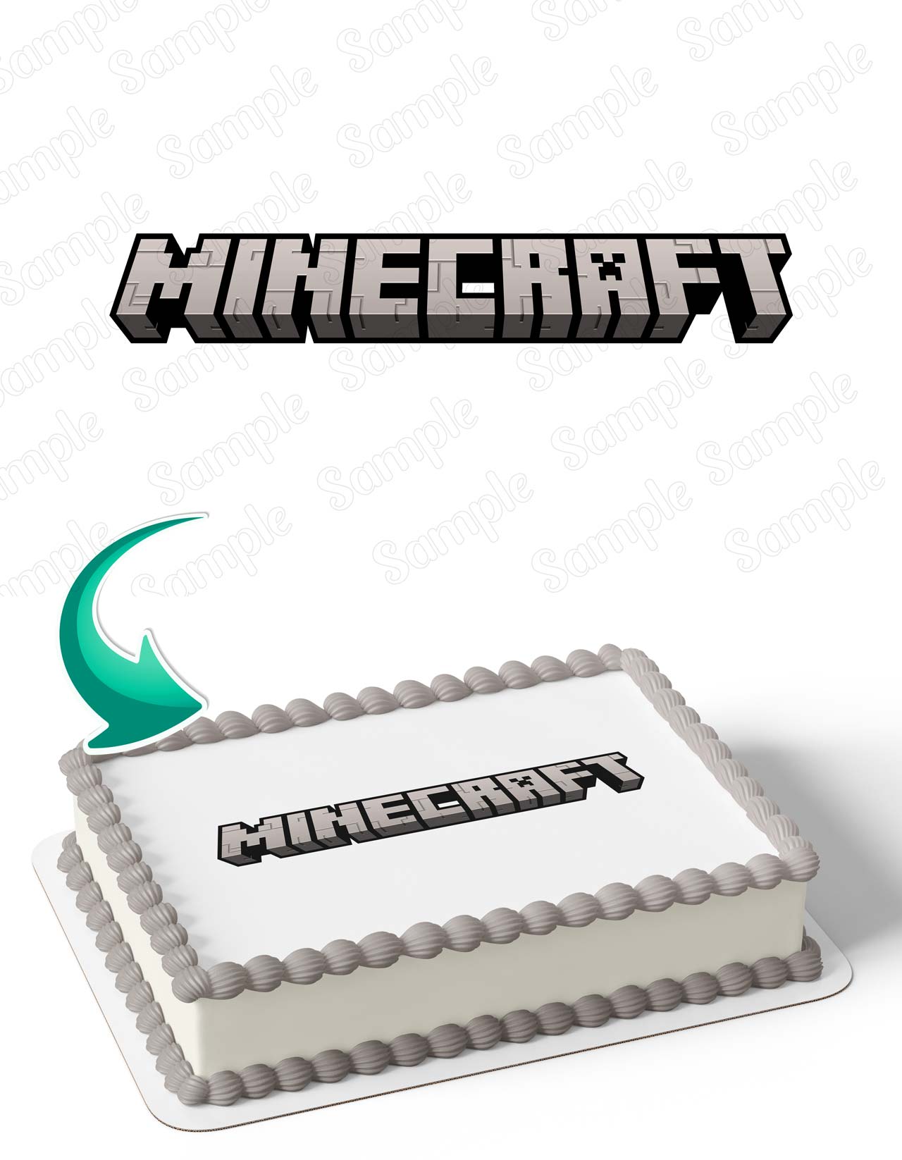 Minecraft Logo Edible Cake Toppers – Ediblecaketopper