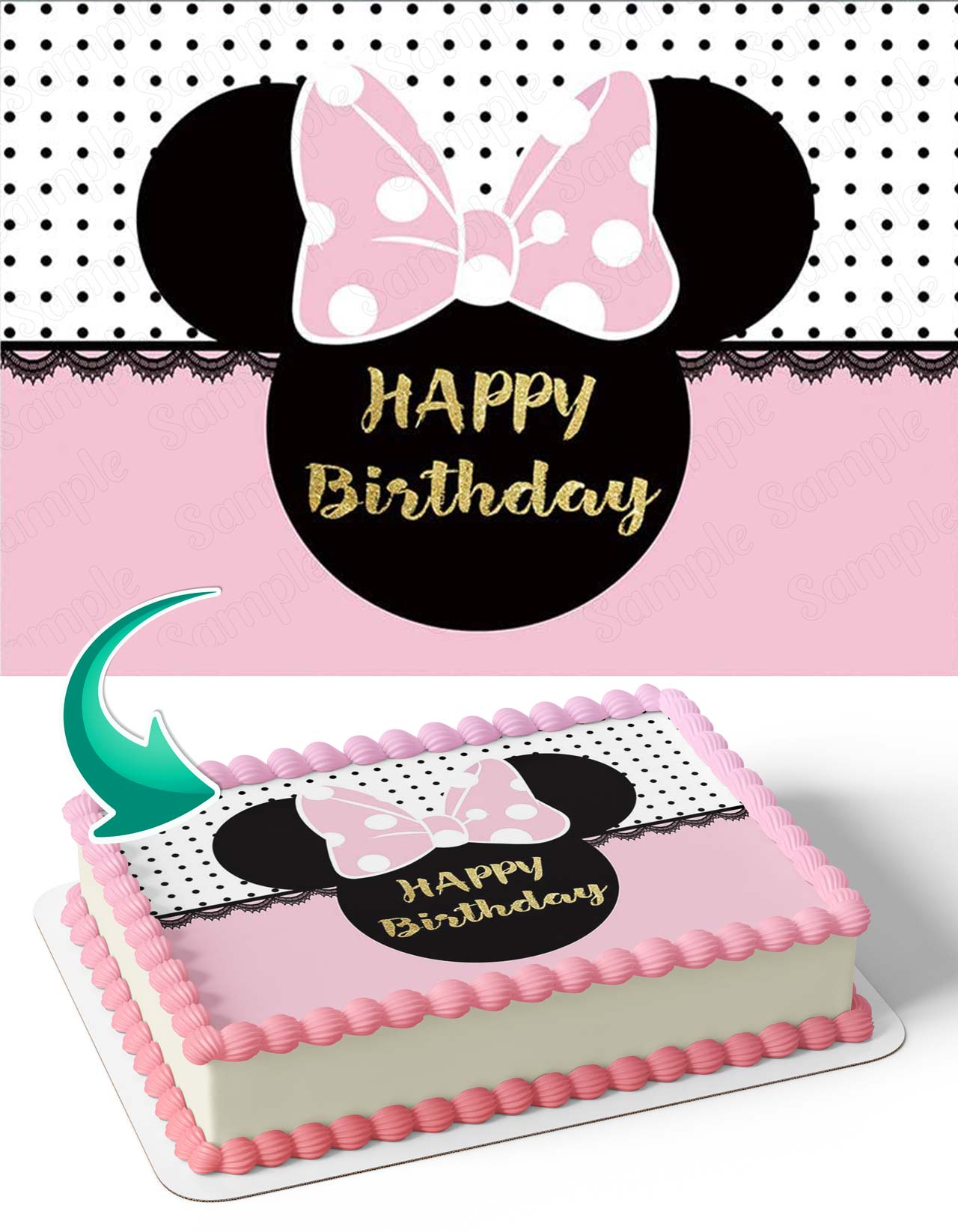 Minnie Mouse Pink GirlsMMP Edible Cake Toppers – Ediblecaketopper