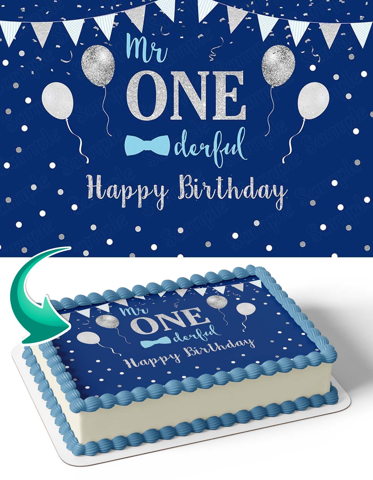 Mr One Baby Boy 1st Edible Cake Toppers – Ediblecaketopper