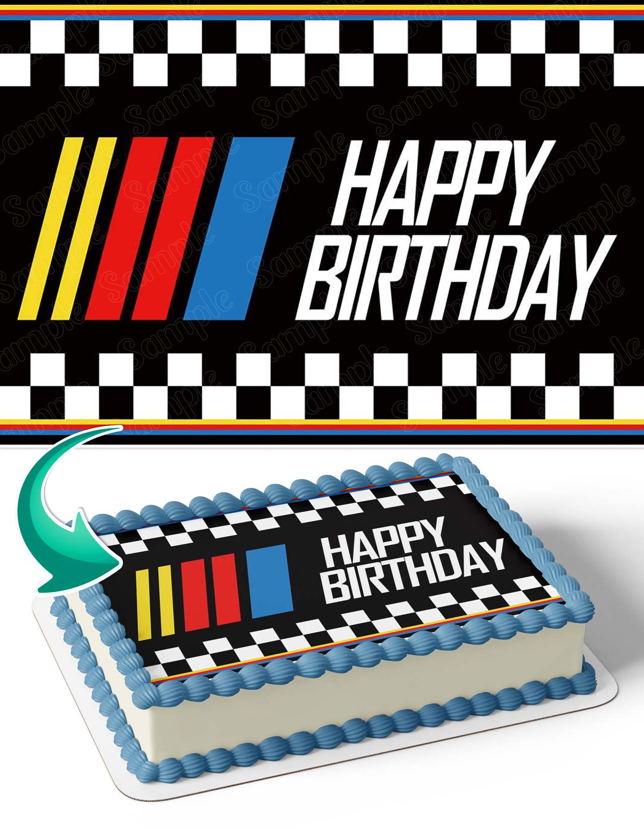 Nascar Speed Cars Edible Cake Toppers – Ediblecaketopper