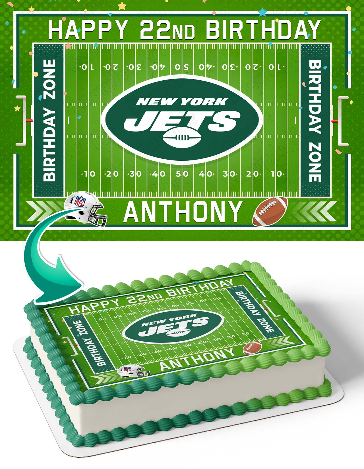 New York Jets Edible Cake Toppers – Ediblecaketopper