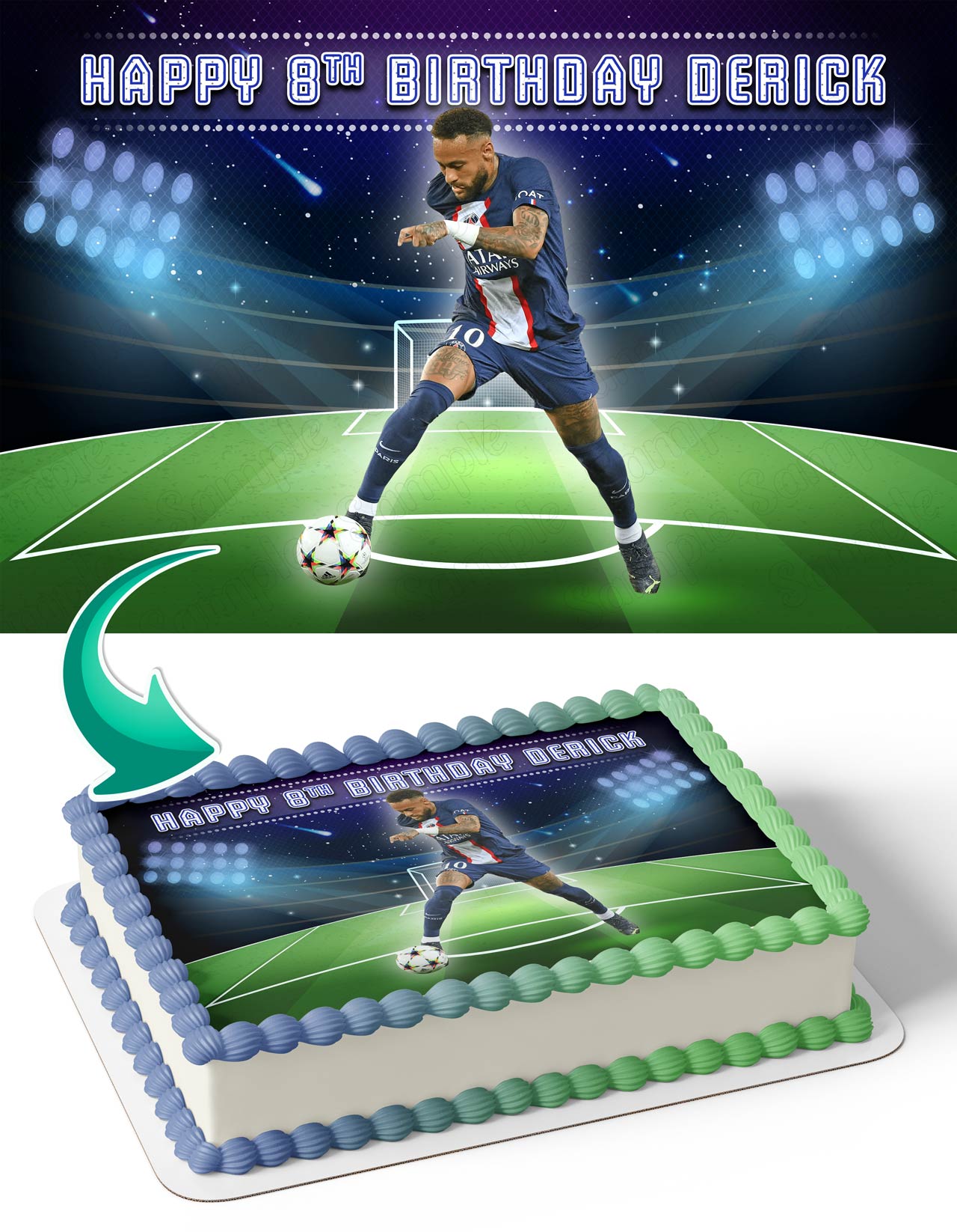 Neymar Star SoccerFondant Edible Cake Toppers – Edible Cake Topper Corp