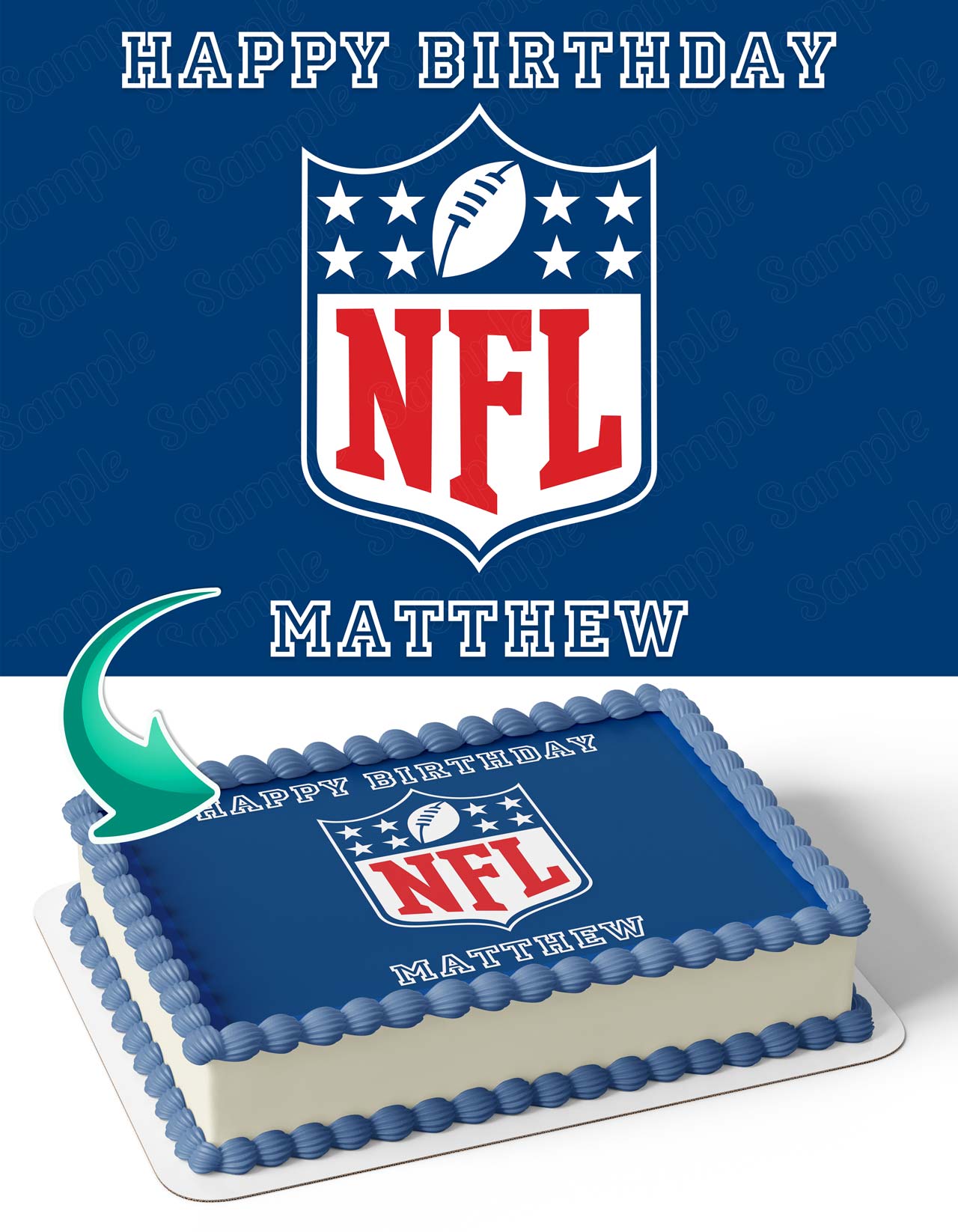 NFL Logo FootBall Edible Cake Toppers – Ediblecaketopper