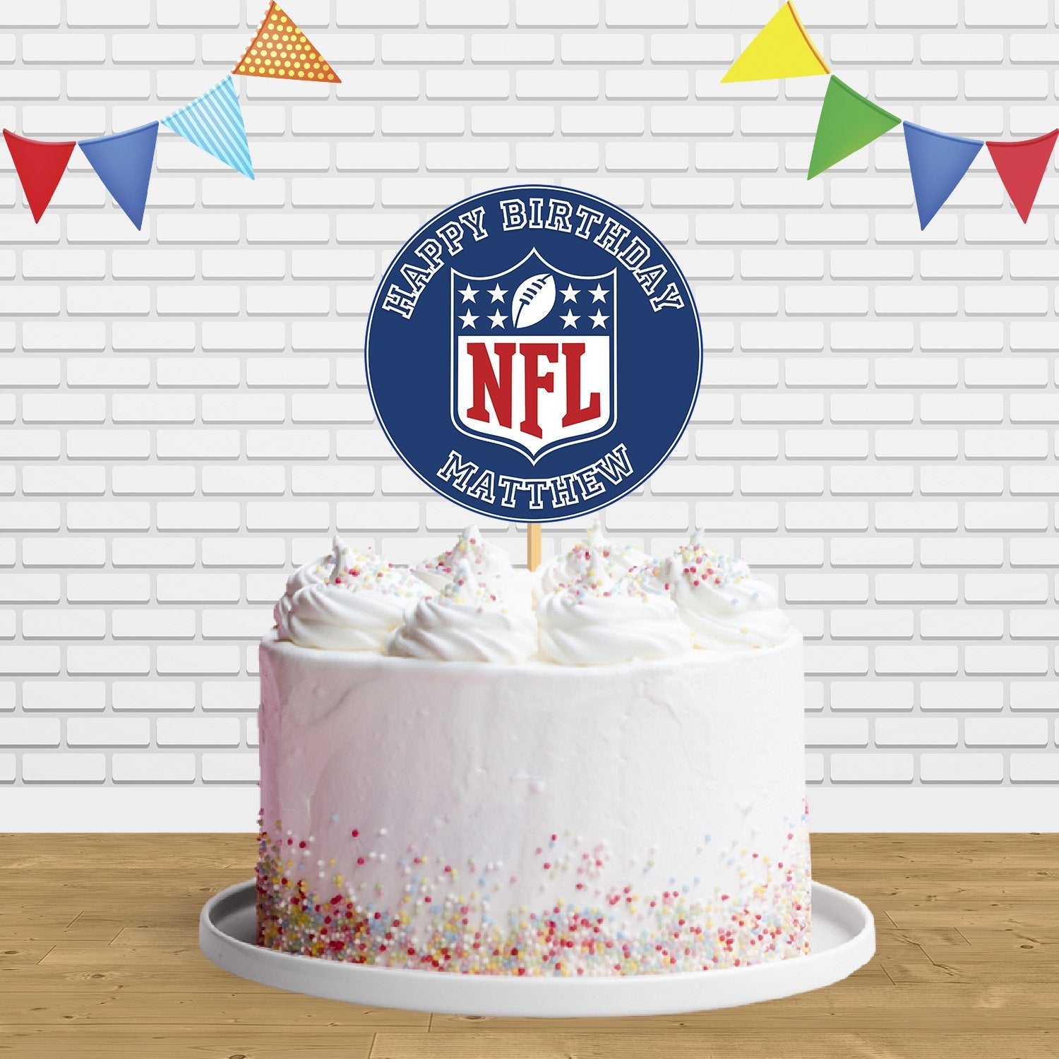 Football Cake Topper Centerpiece Birthday Party Decorations CP465 ...