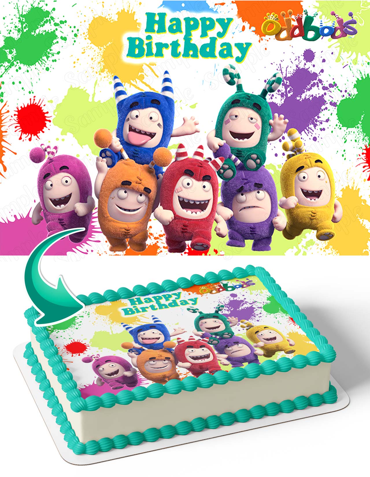 Oddbods Characters Party OCP Edible Cake Toppers – Edible Cake Topper Corp