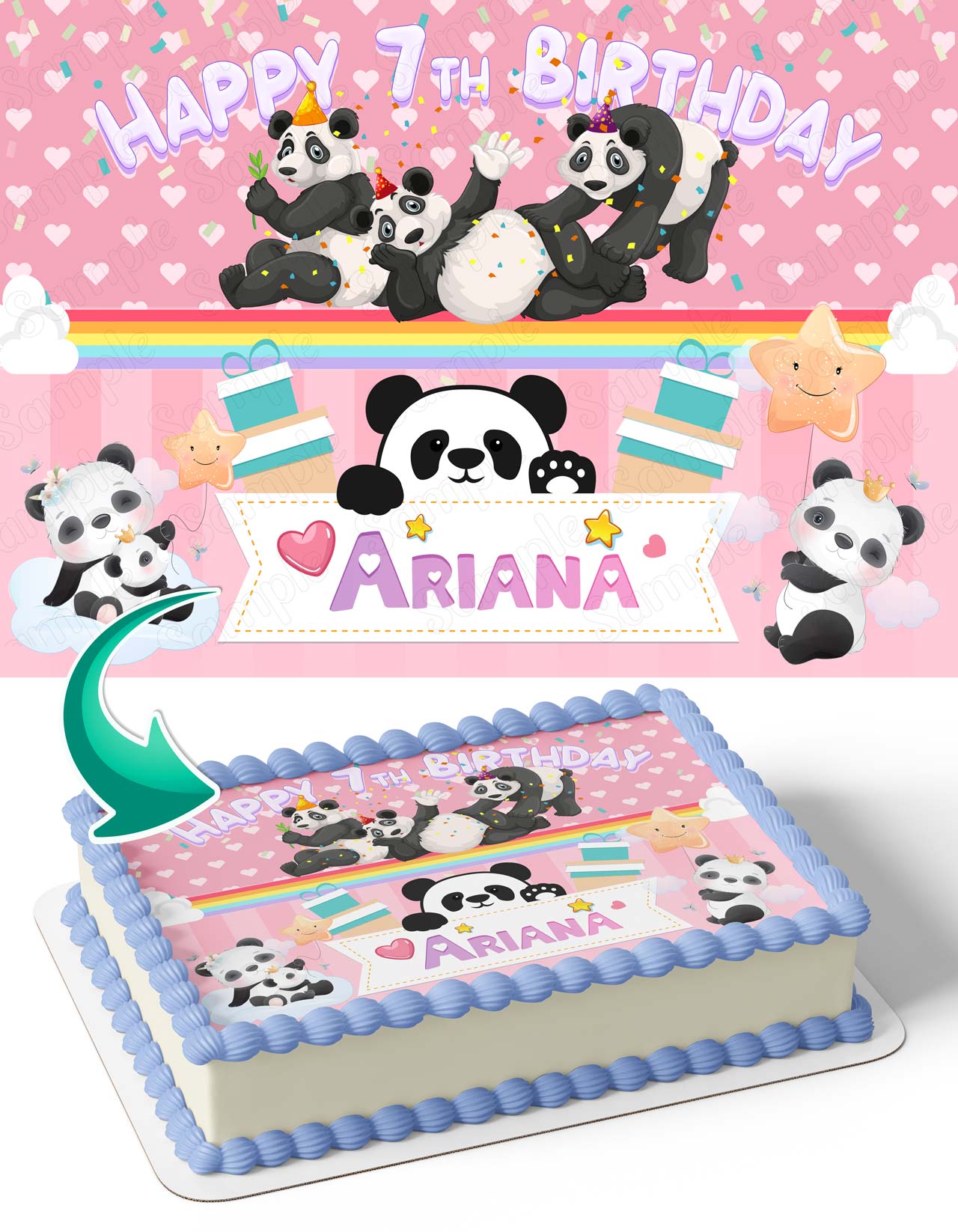 Panda Bears Cute Edible Cake Toppers – Ediblecaketopper