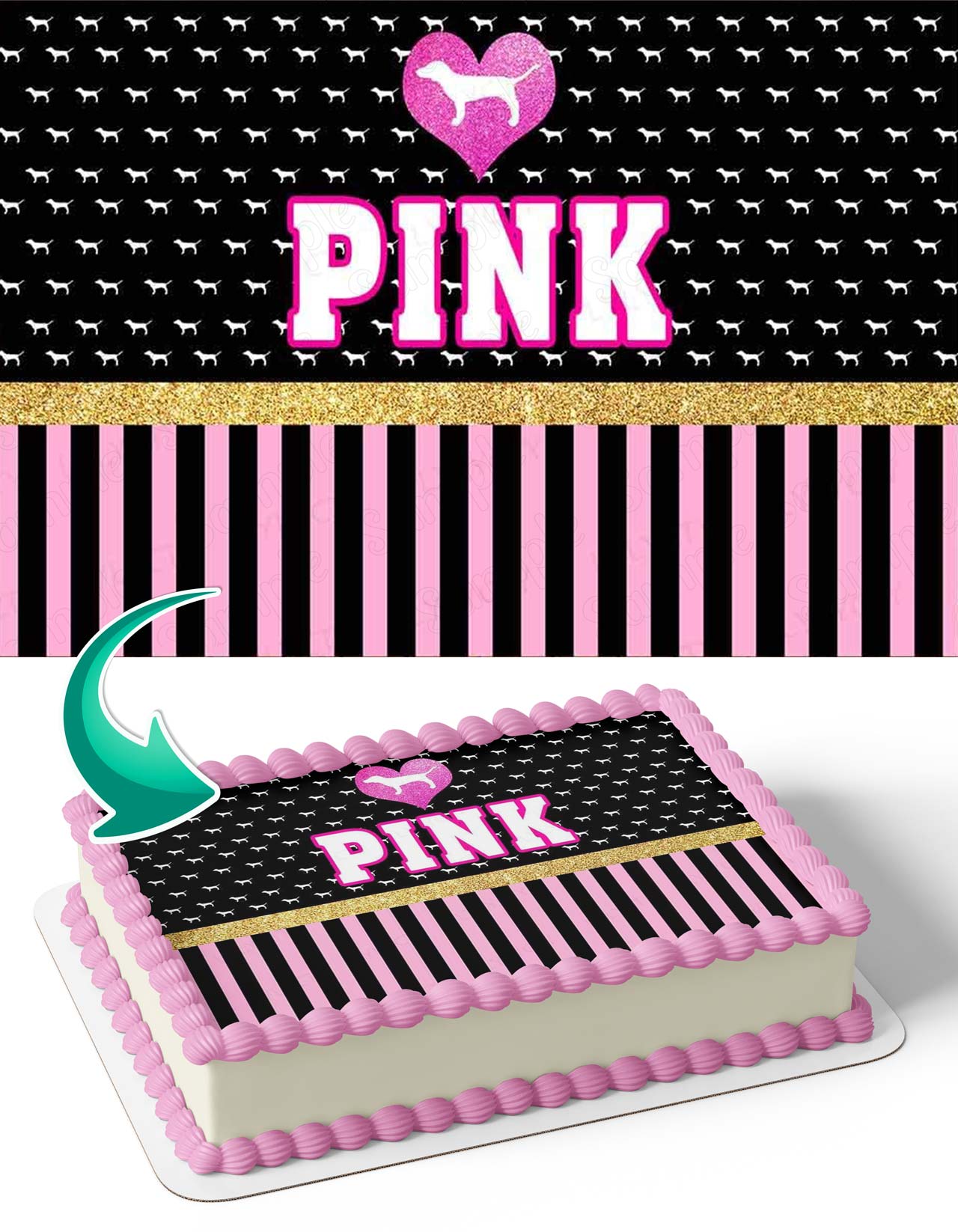 Pink Victoria Secret Girl Edible Cake Toppers – Ediblecaketopper