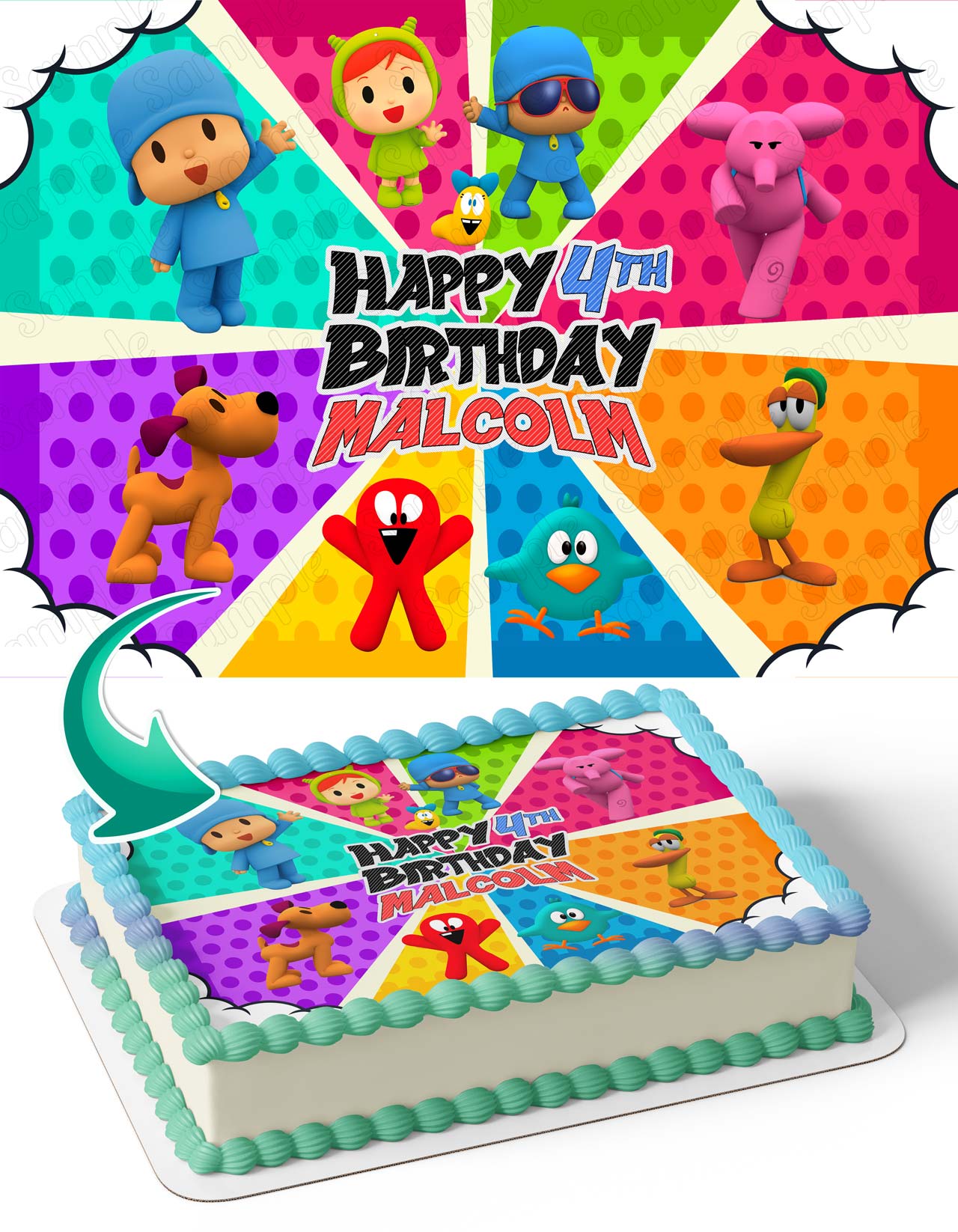 Pocoyo Crew Kids Edible Cake Toppers – Edible Cake Topper Corp