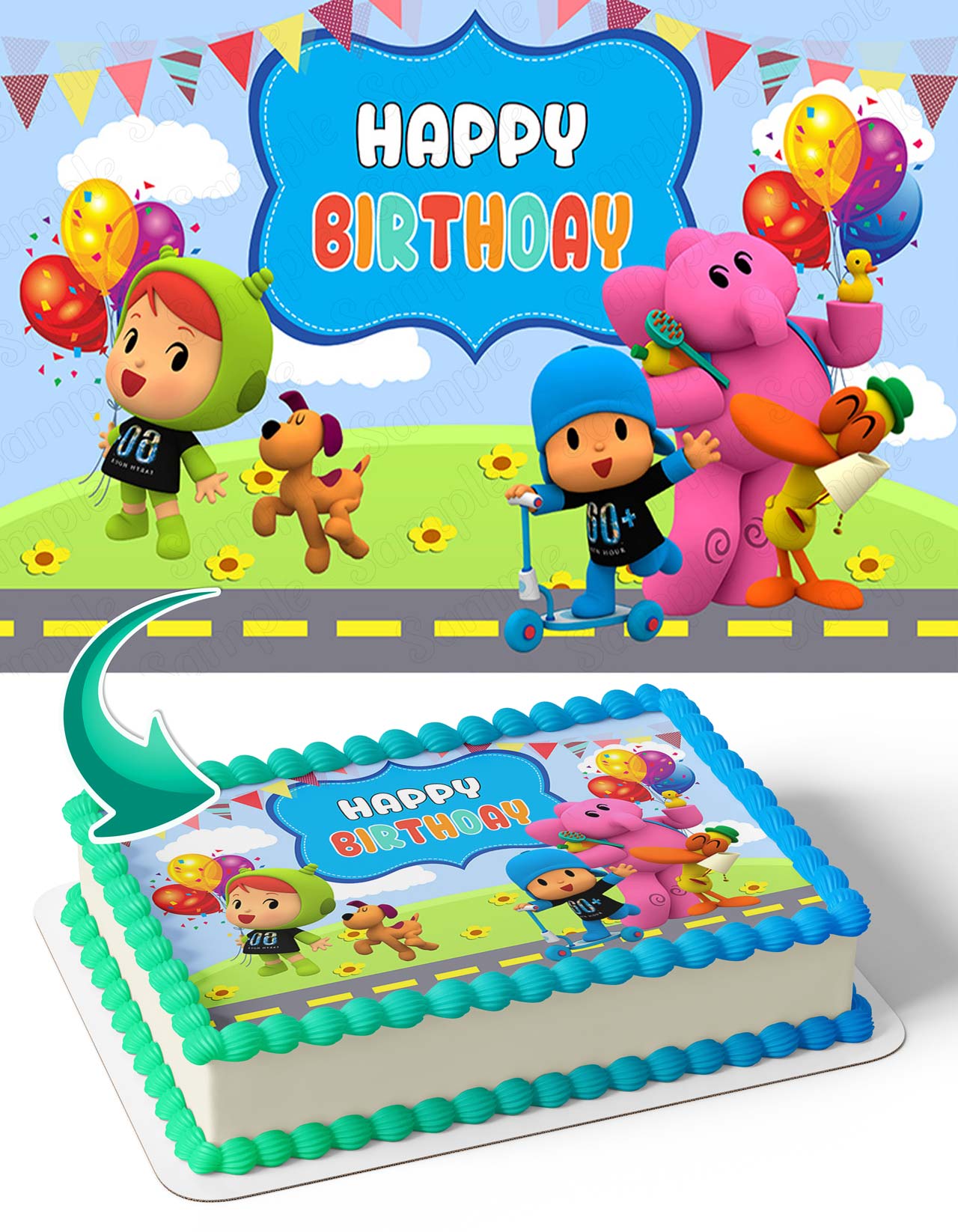 Pocoyo FriendsPFT Edible Cake Toppers – Ediblecaketopper